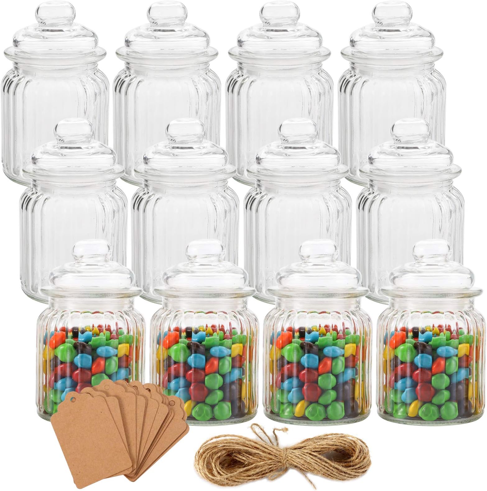 Amazon.com: TABLECLOTHSFACTORY 12 Pack | 3.5" Plastic Candy Jars ...