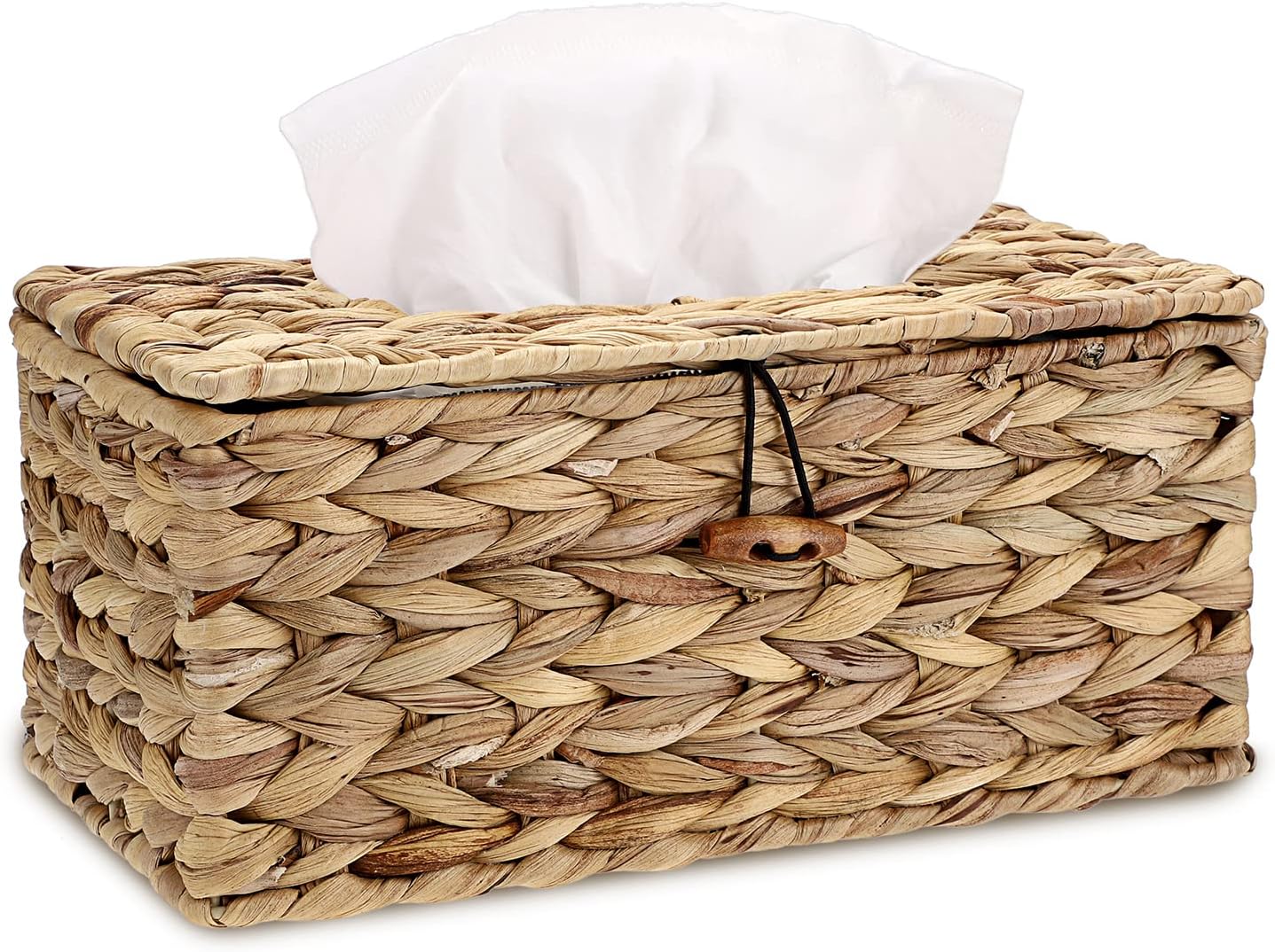 BSTKEY Rectangular Water Hyacinth Facial Tissue Box, Household Woven ...