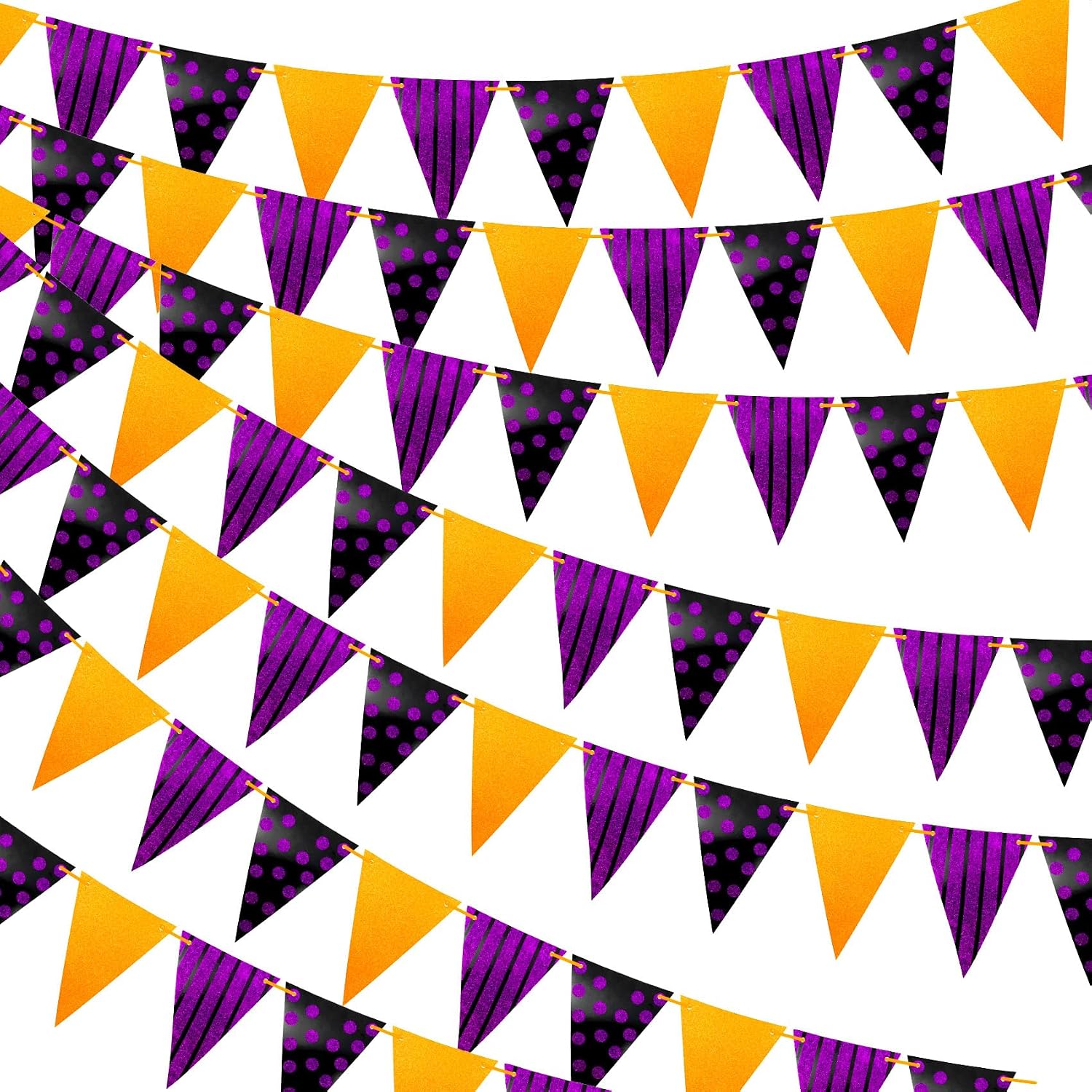 Amazon.com: Kaliosy Halloween Pennant Banner, Triangle flag Banners ...