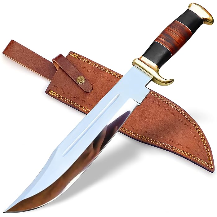 Buy Large Bowie Knife With Sheath 18 Inch Dundee knife Mirror Polished ...