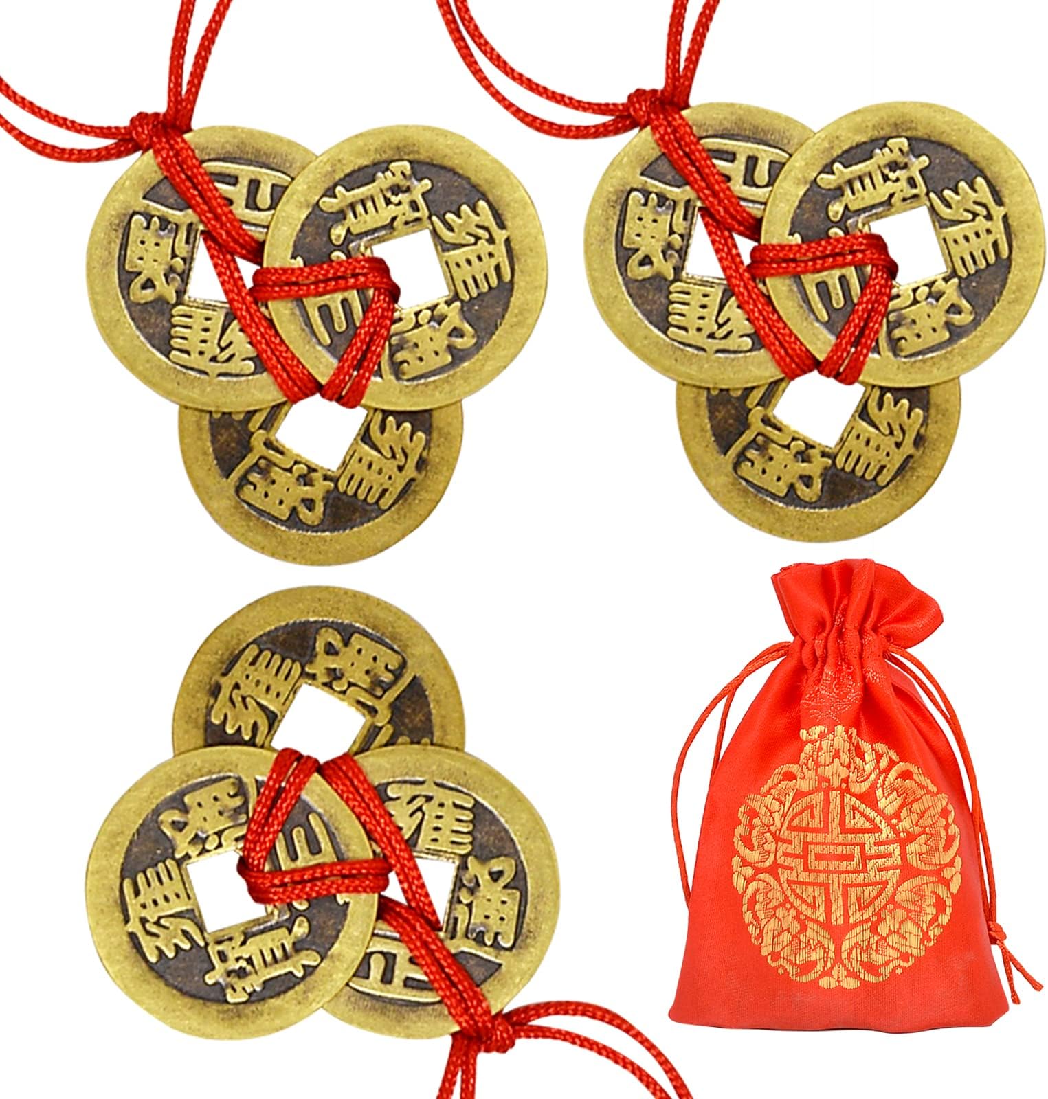 Amazon.com: Boao Chinese Fortune Coins Feng Shui I Ching Good Luck ...