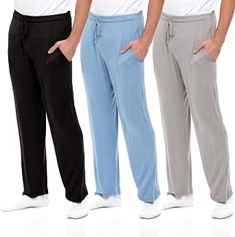 AMERICAN HEAVEN Mens 3 Pack Drawstring & Pockets Pajama Pants | Ultra ...