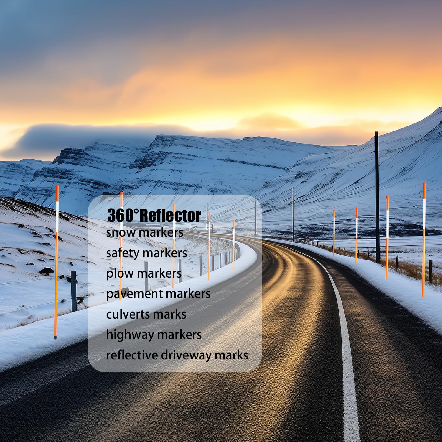 Snapklik.com : Hourleey Reflective Driveway Markers, 5/16 In High ...