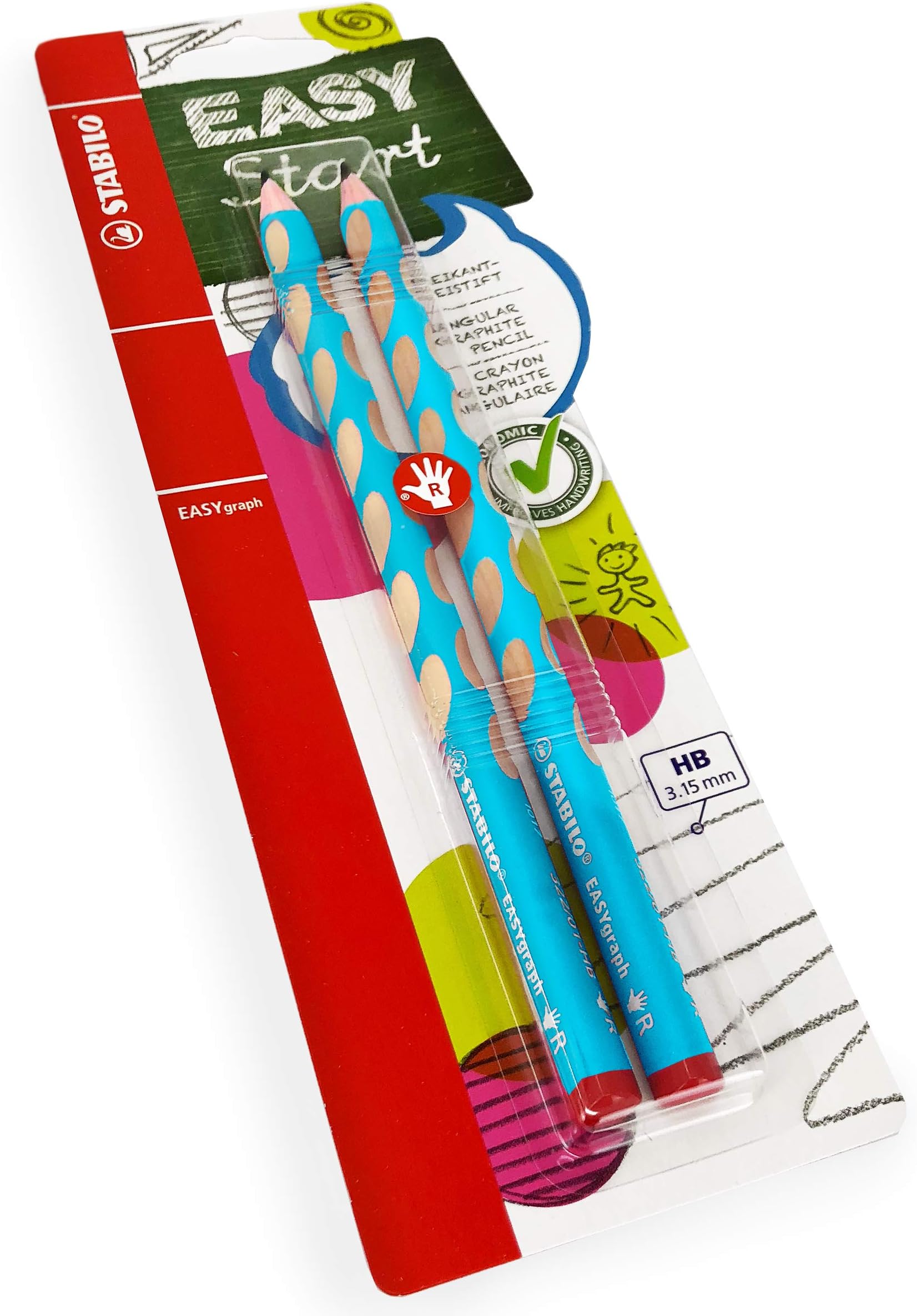 Amazon.com : STABILO Easygraph Handwriting Pencils - HB - Left Handed ...