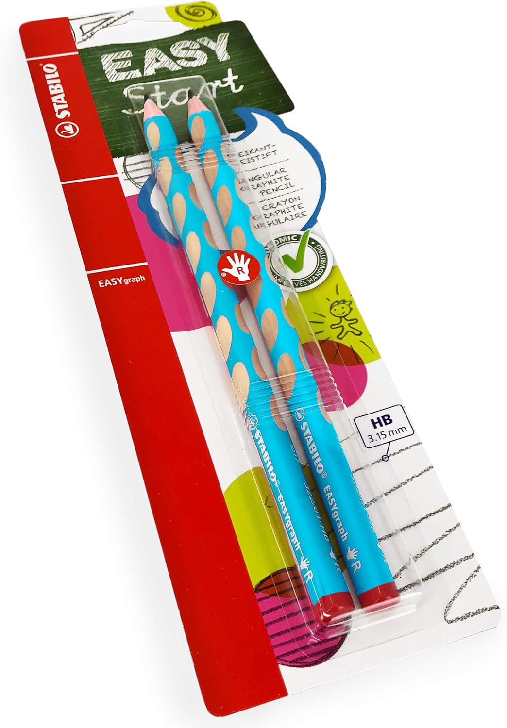 Amazon.com: STABILO Easygraph Handwriting Pencils - HB - Right Handed ...