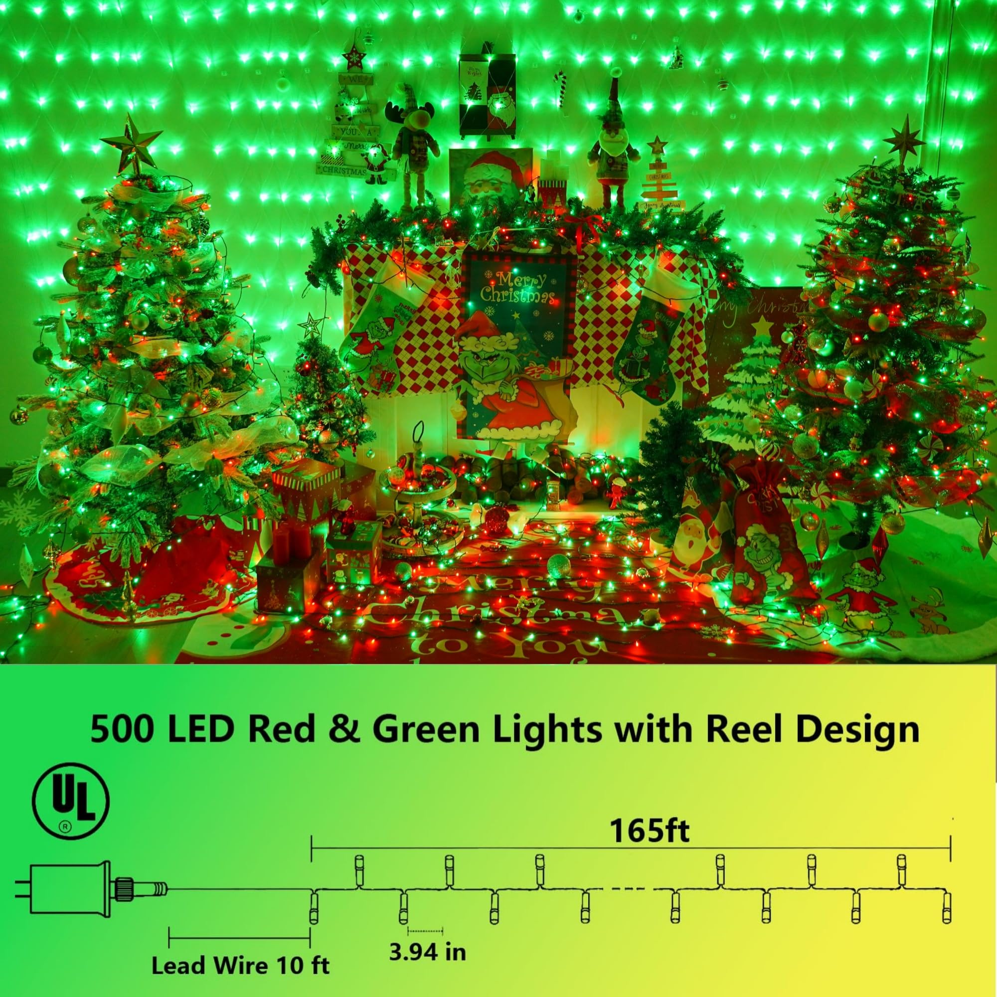 Snapklik.com : YEGUO 200 LED 66ft Christmas Lights Outdoor Waterproof ...