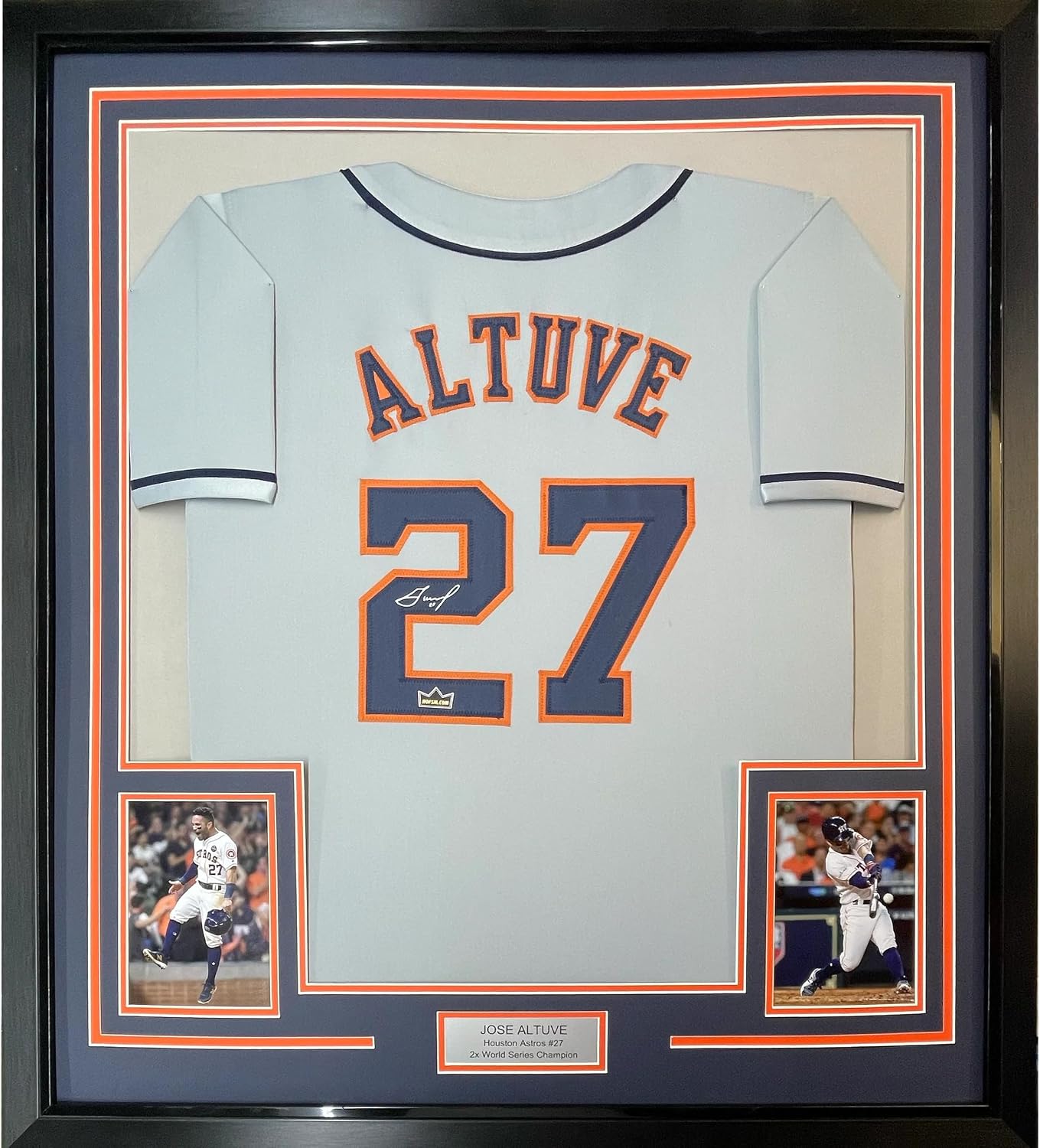 Framed Facsimile Autographed Jose Altuve 35x39 Houston Grey Reprint ...
