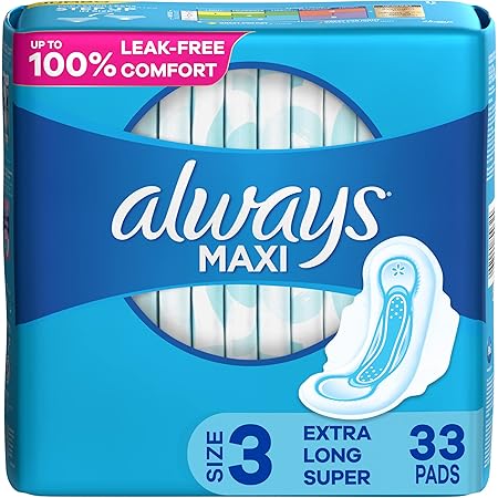 Amazon.com: Always Maxi Feminine Pads For Women, Size 2 Long Super ...