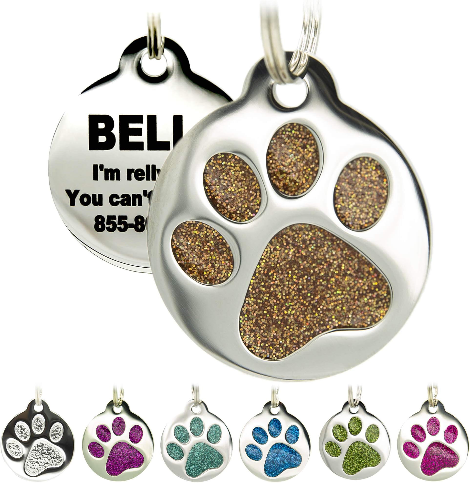 Amazon.com: Engraved Pet Tag for Dogs & Cats - Personalized with 4 ...