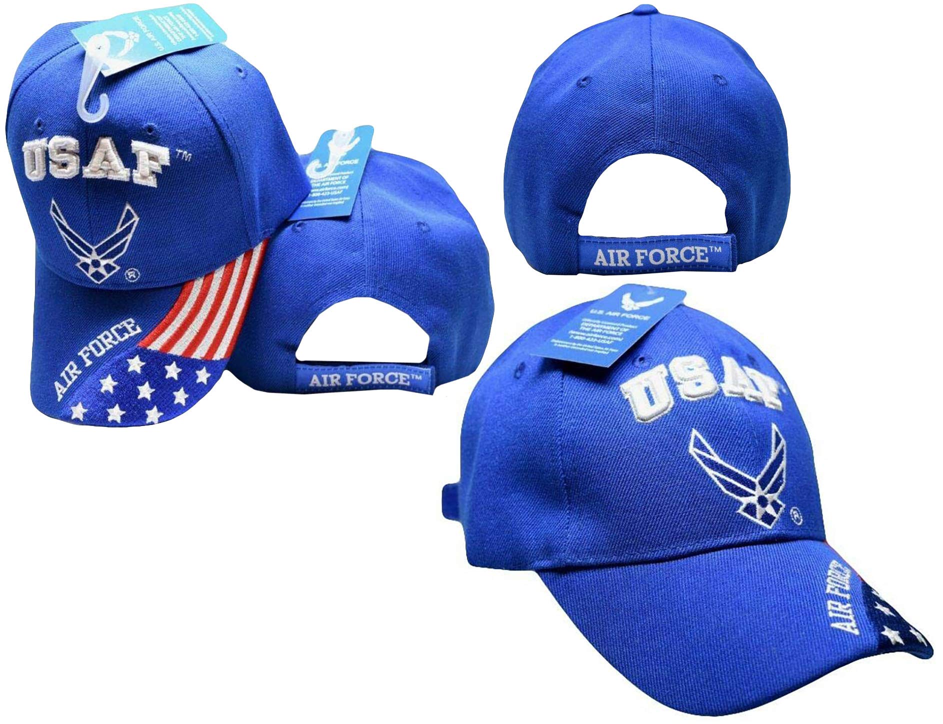 Air Force Wings USA Flag Royal Blue Embroidered Cap Hat 603GA at Amazon ...