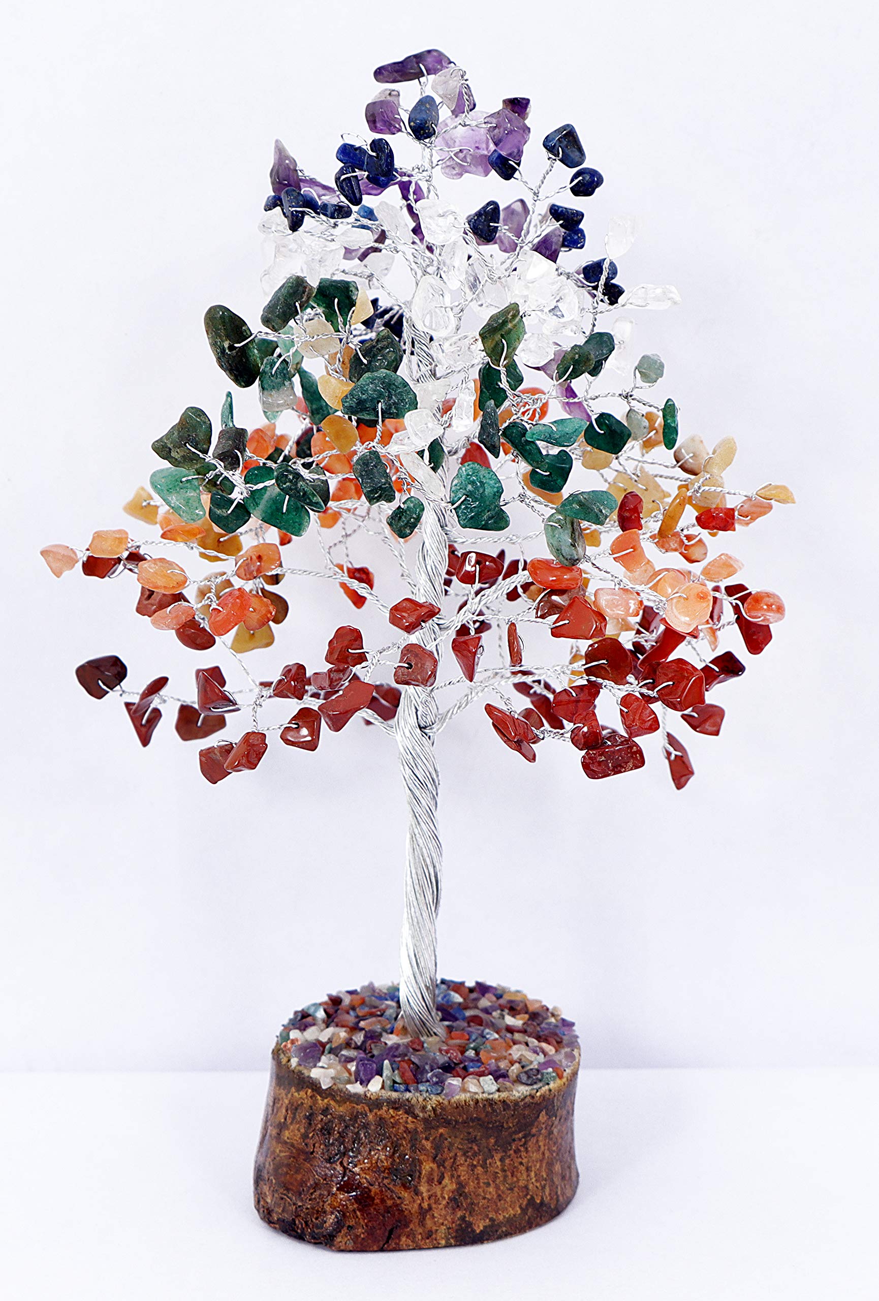 Buy KACHVI Healing Stones Tree Seven Chakra Tree Bonsai Money Tree Home ...
