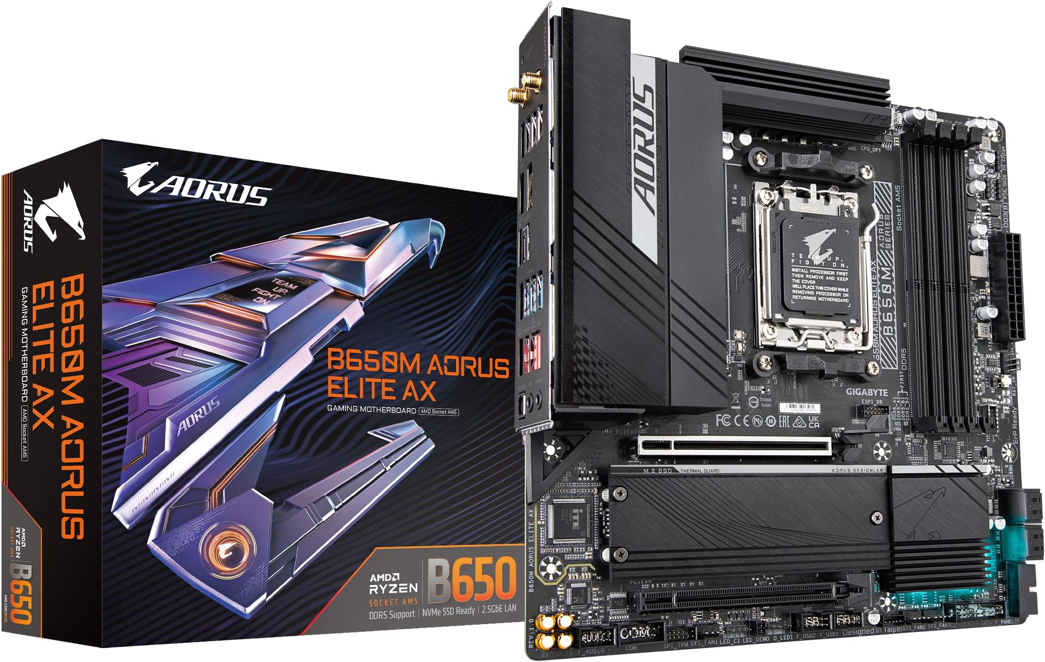 GIGABYTE B650M AORUS Elite AX (AM5/ LGA 1718/ AMD B650/ Micro-ATX/DDR5 ...