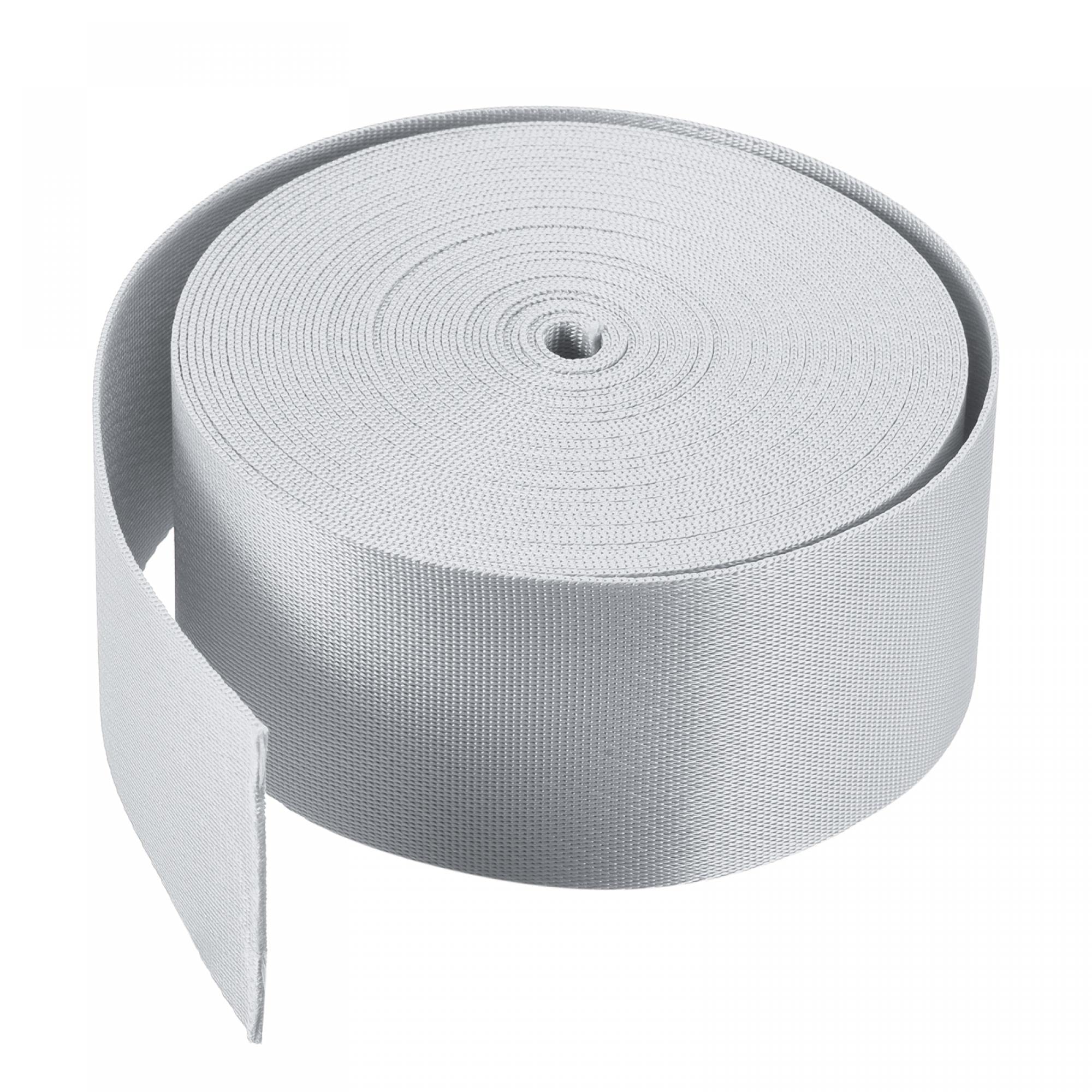 sourcing map Flat Nylon Webbing Strap 2 Inch 10 Yards Silver Tone for ...