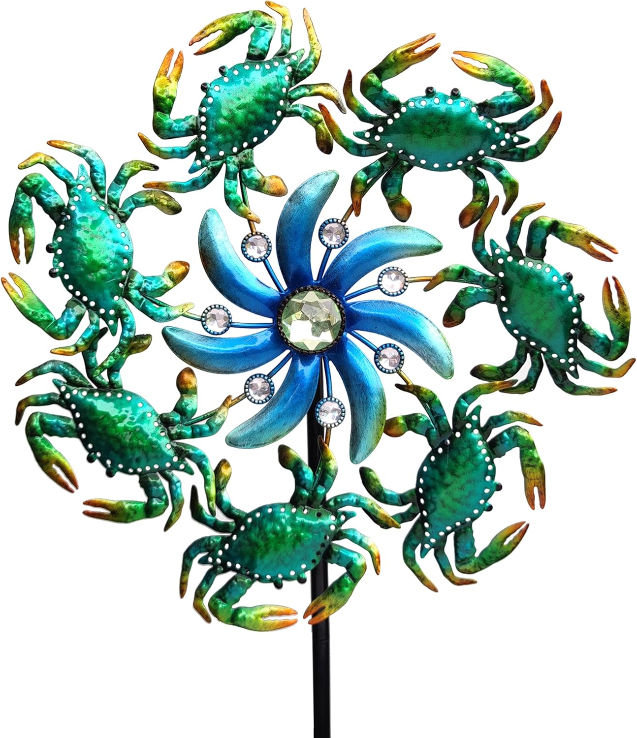 Amazon.com: COOZZYHOUR 39" Crab Wind Spinners Metal Windmill Garden ...