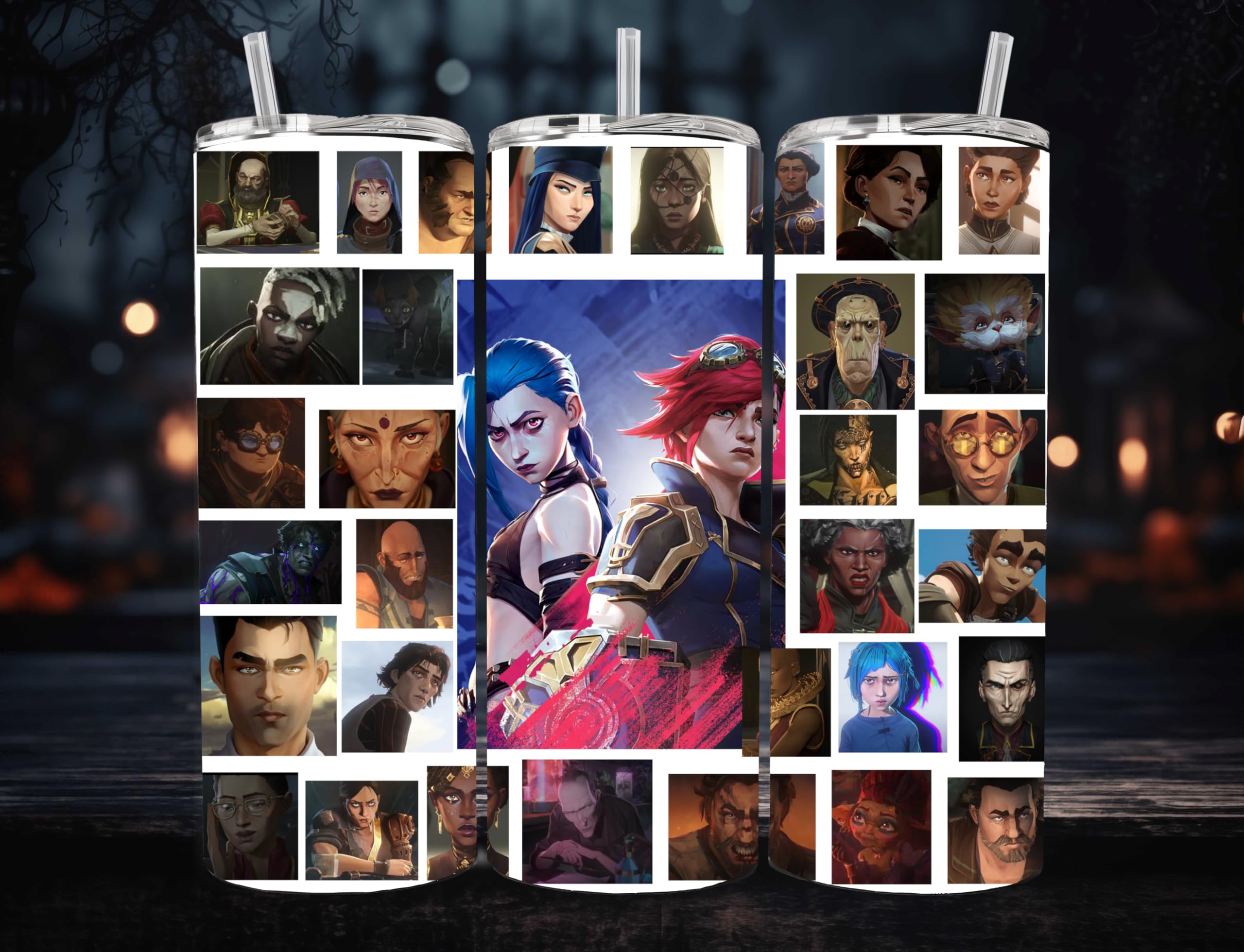 Amazon.com | Arcane Character Collage 20oz Stainless Steel Tumbler ...