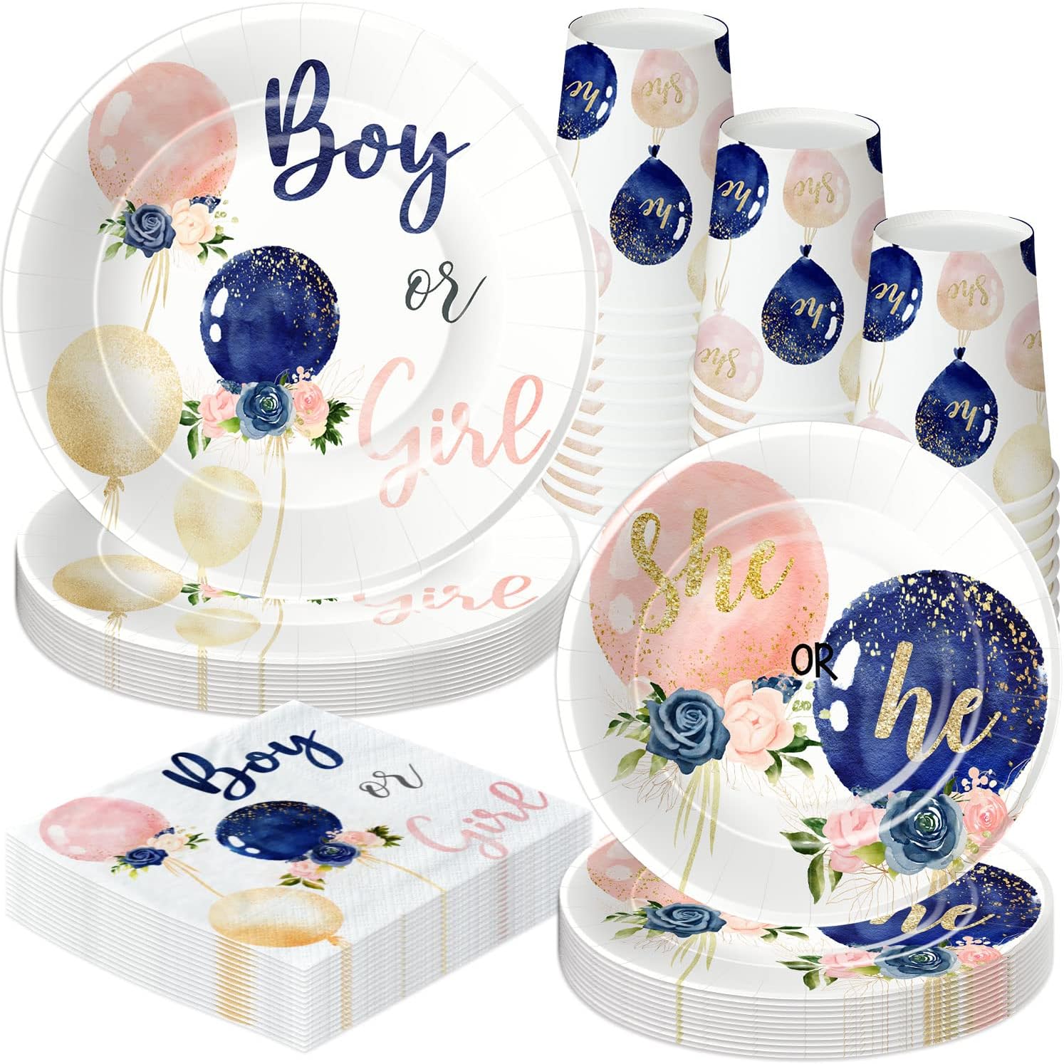 Amazon.com: Xigejob Gender Reveal Party Supplies - Boy or Girl Gender ...