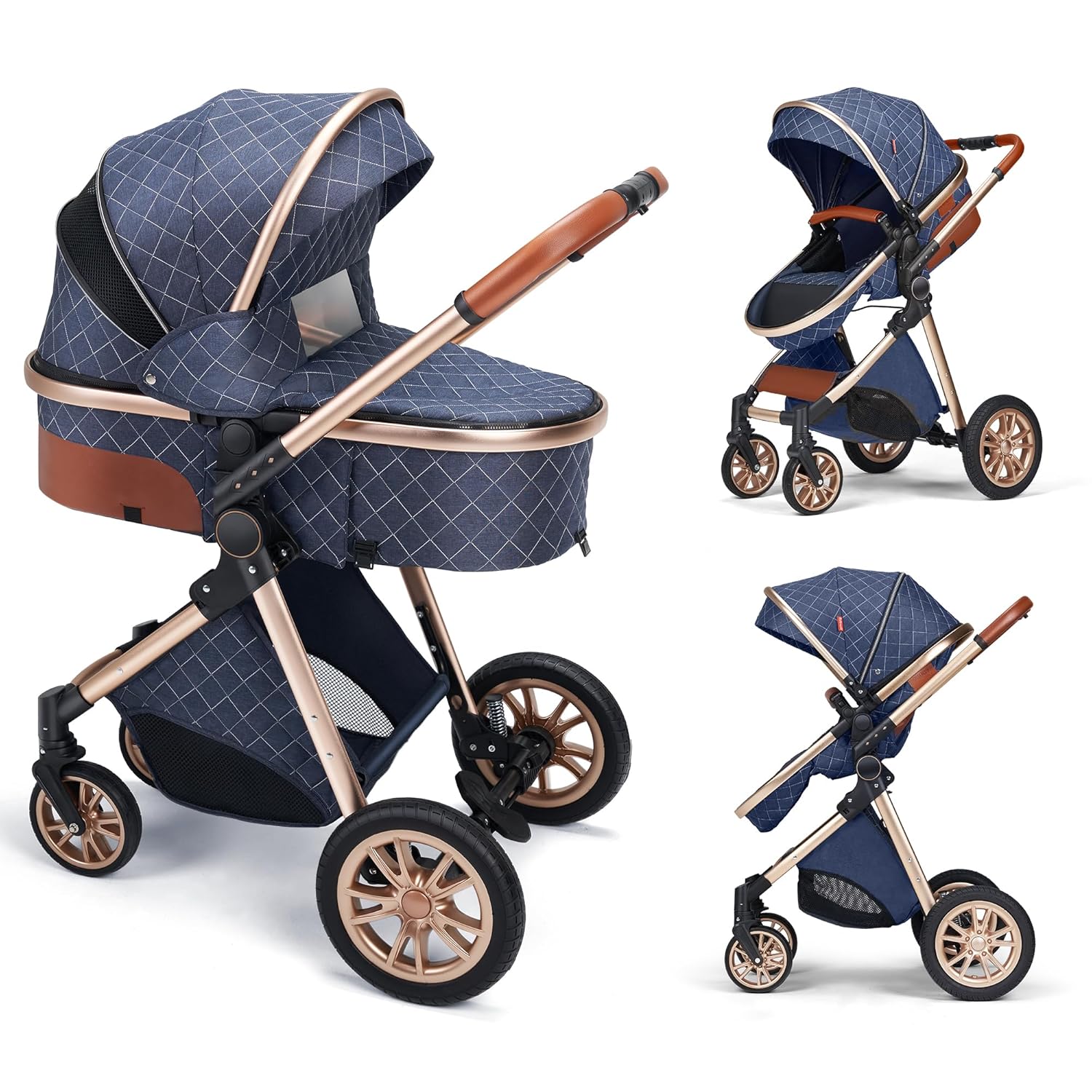 Amazon.com : BEBECOSY 3-in-1 Convertible Baby Stroller with Bassinet ...