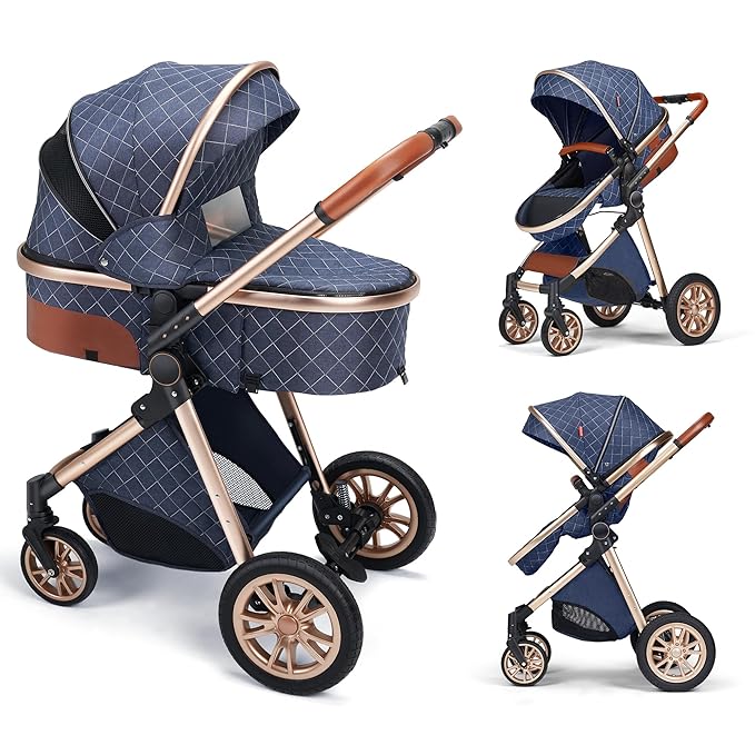 Amazon.com : 3 in 1 Stroller Pushchair High Landscape Reversible ...