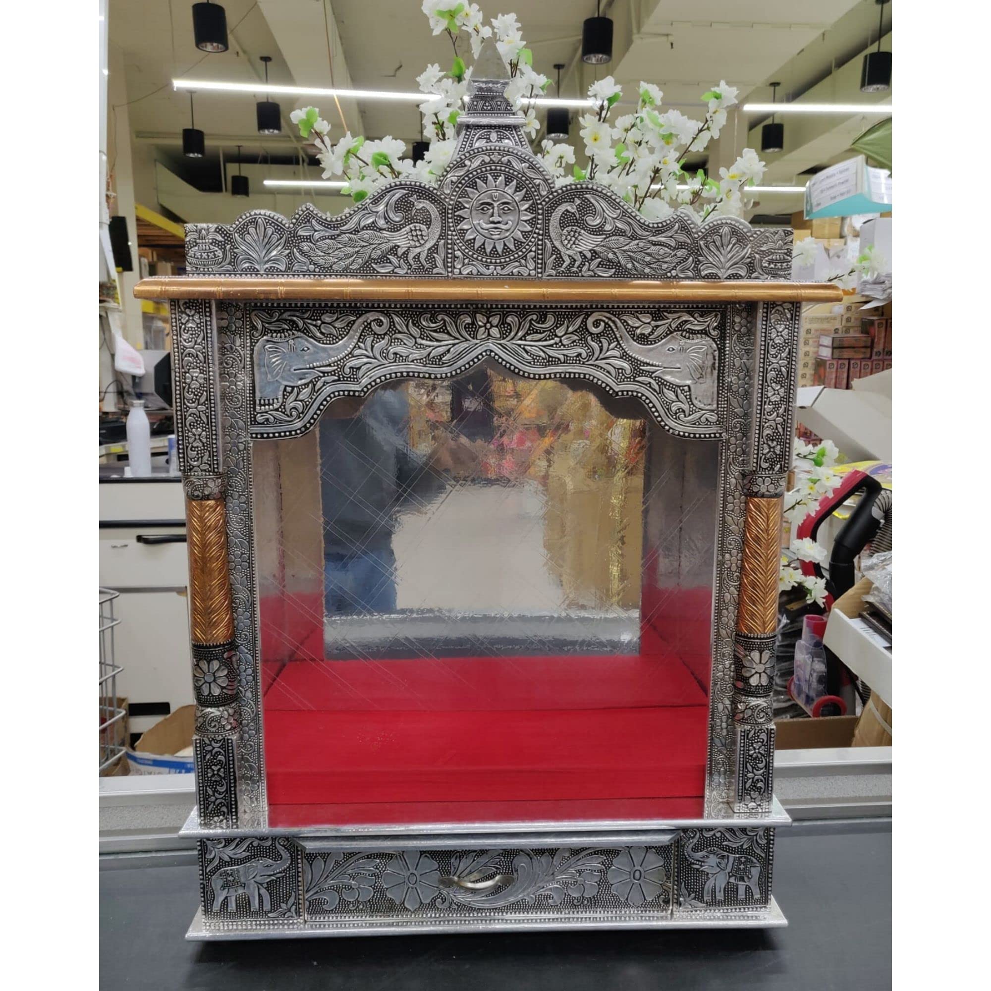 Buy AtoZ India Cart Oxidized Small Temple Wooden Mandir Open Temple ...