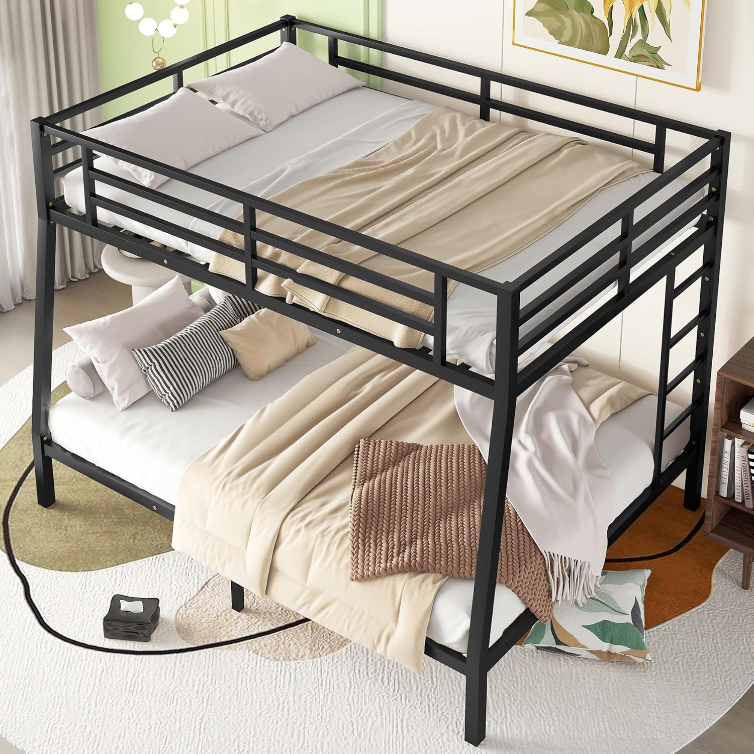 Bellemave Full XL Over Queen Bunk Bed for Adults, Teens, Kids with 2 ...