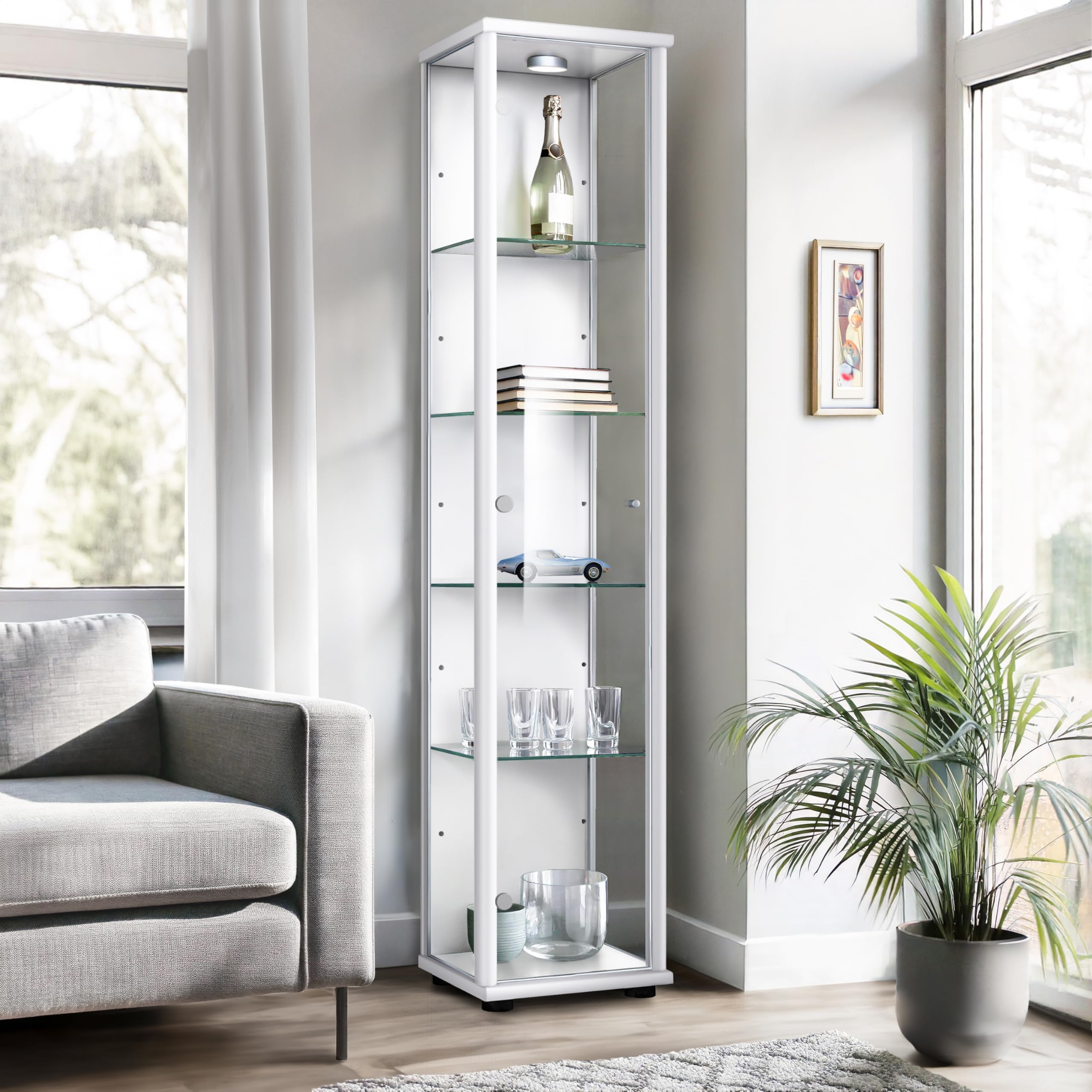 Moebelnet Amaretta Eckvitrine weiß : Amazon.de: Küche, Haushalt & Wohnen