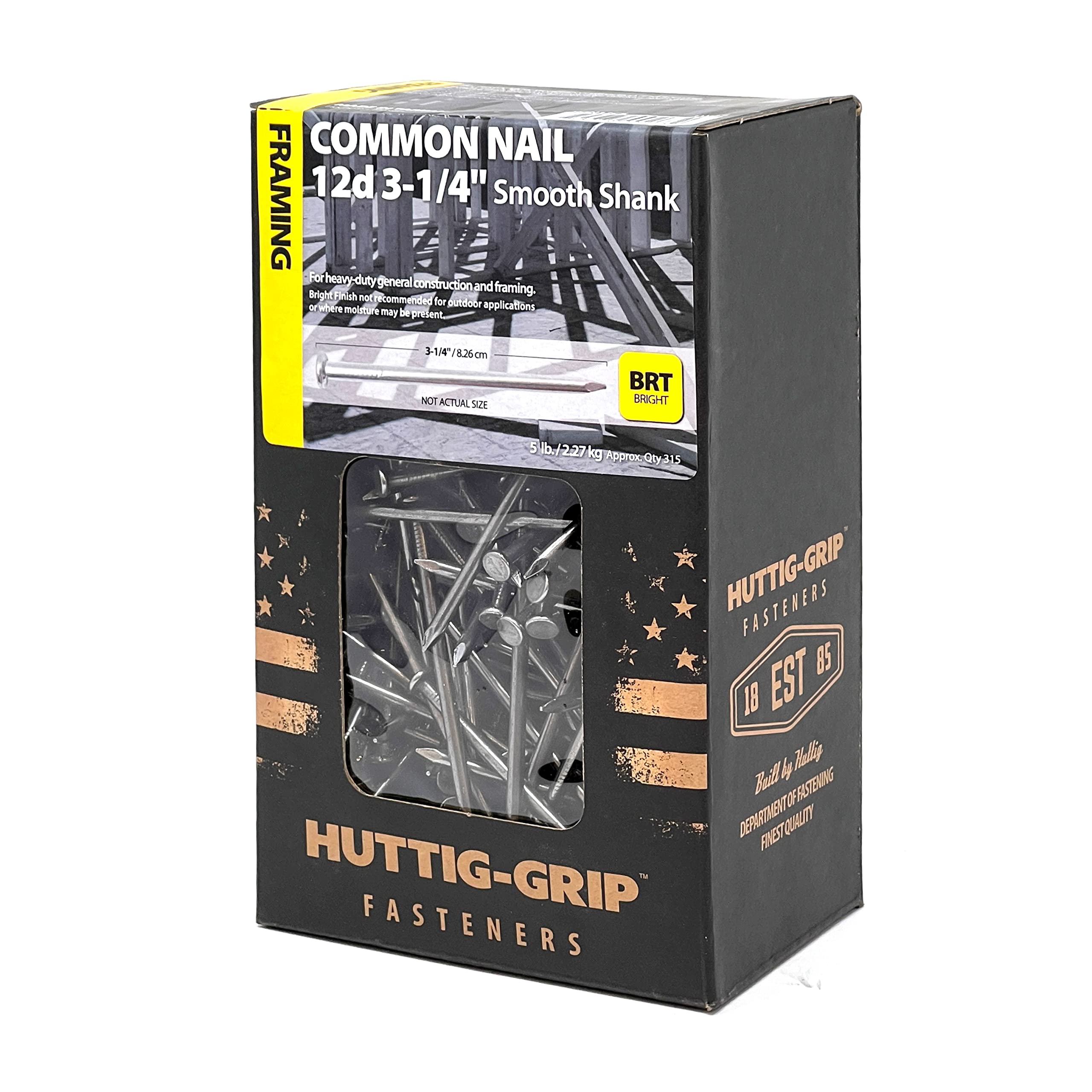 Snapklik.com : Huttig-Grip Heavy Duty Common Nail 12d 3-1/4 Inches ...