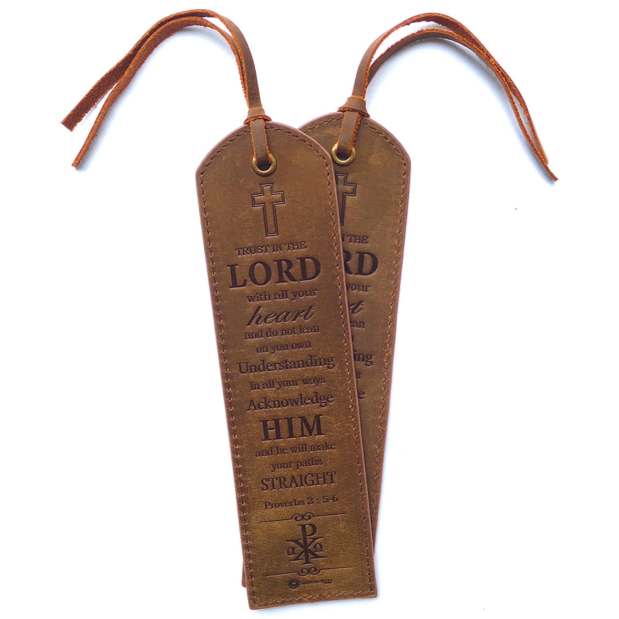 Leather Bible Bookmarks 2 Leather Christian Bookmarks With ...