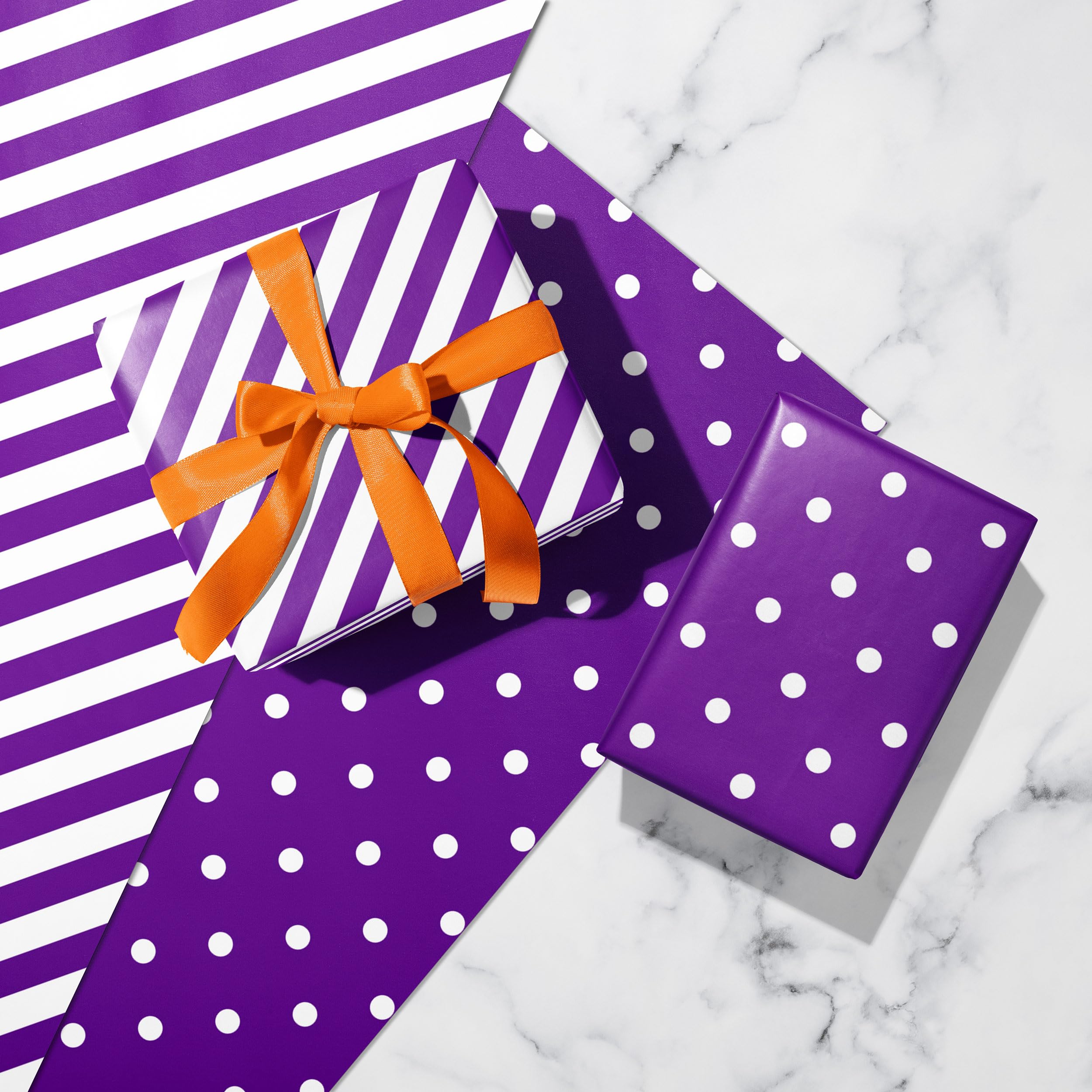 Amazon.com: SaringSwoon Purple Wrapping Paper - Gift Wrap With Stripes ...