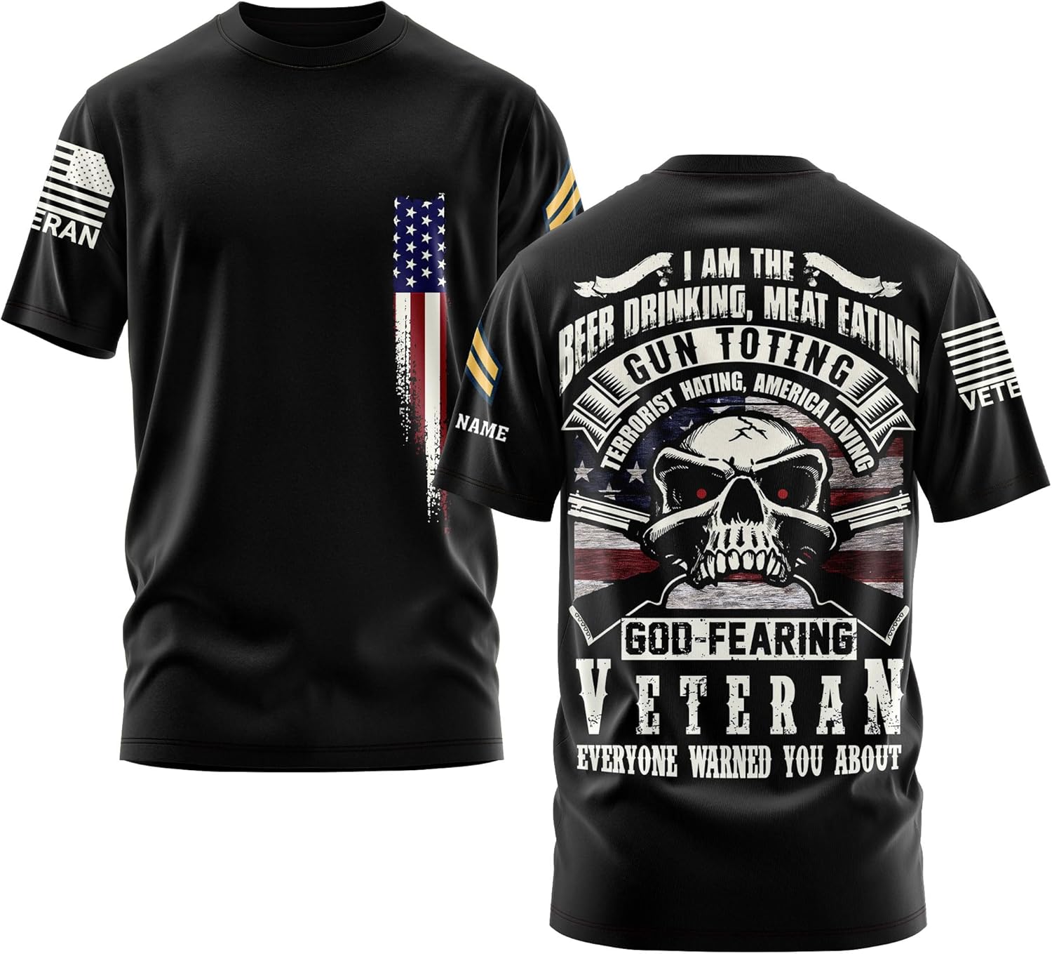 Amazon.com: Personalized Veteran & Military Rank Insignia Shirt, I am ...