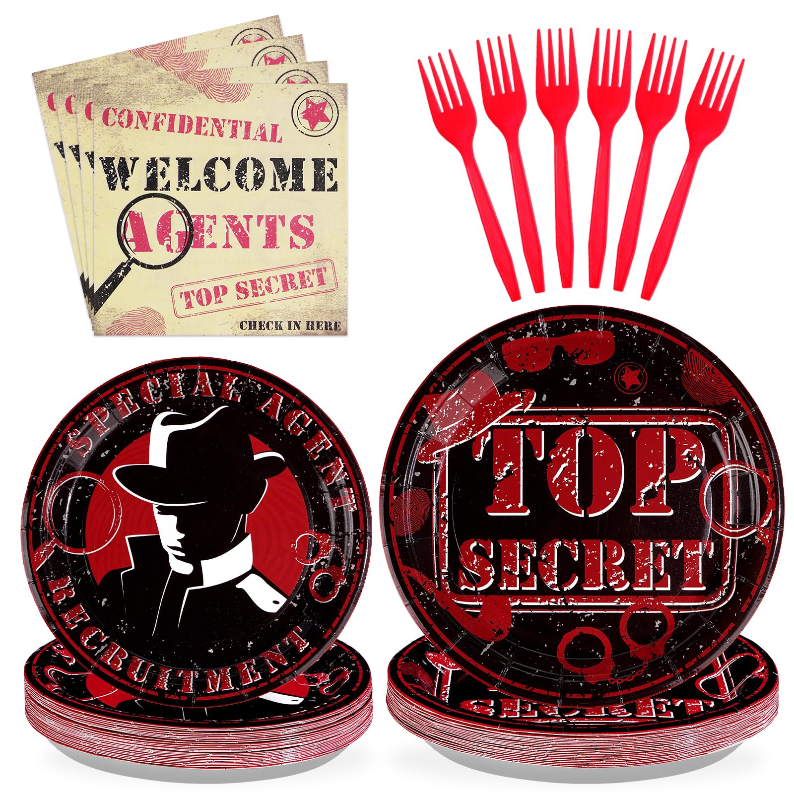 Amazon.com: 96 Pcs Top Secret Party Supplies 350 GSM Disposable Secret ...