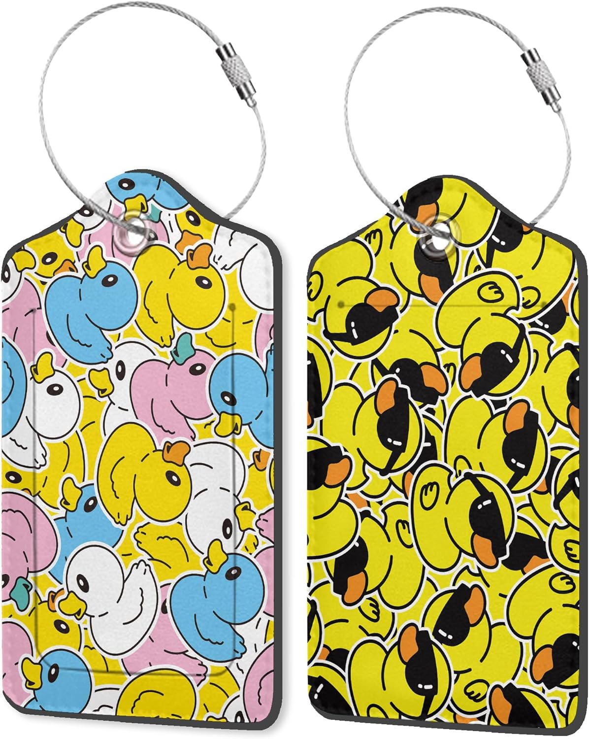 Amazon.com | Cartoon Rubber Ducky Luggage Tags, 2 Pack Travel Cruise ...