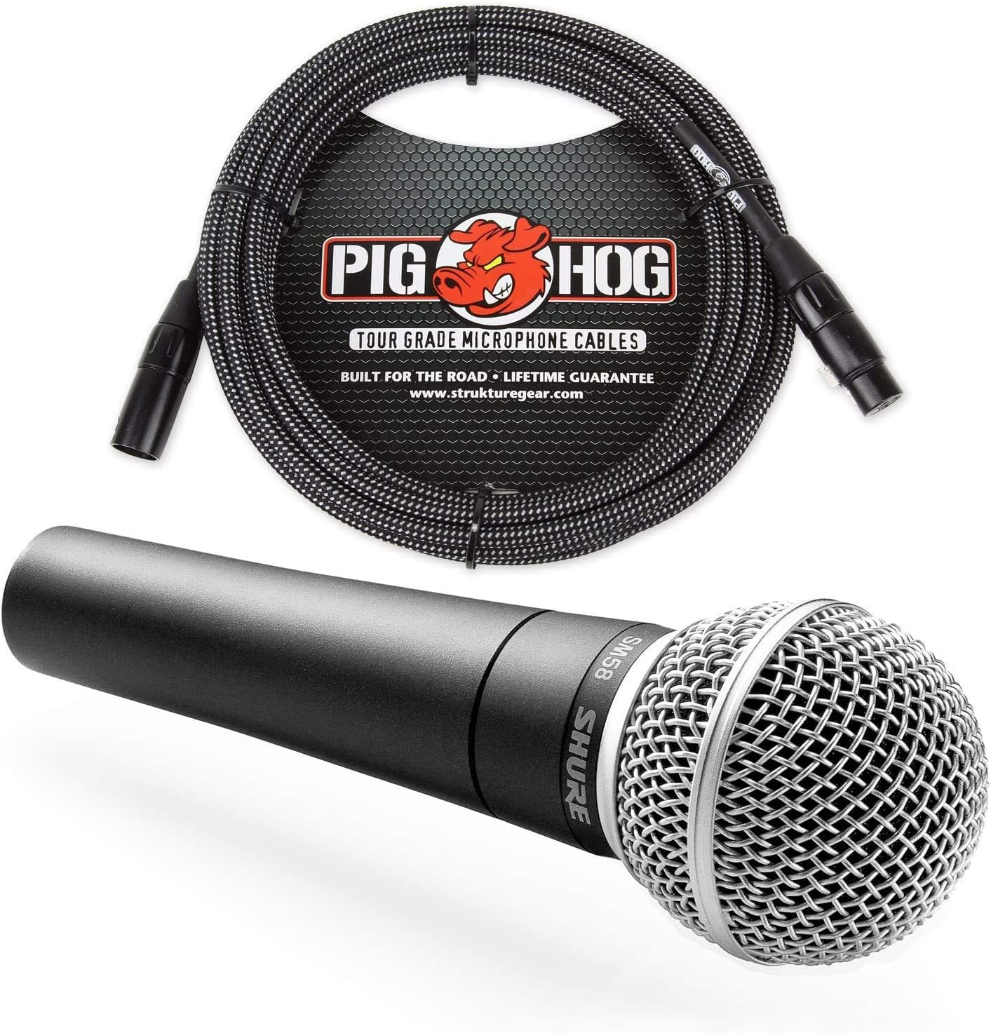Amazon.com: Shure Super 55 Deluxe Vocal Microphone & Pig Hog Black ...