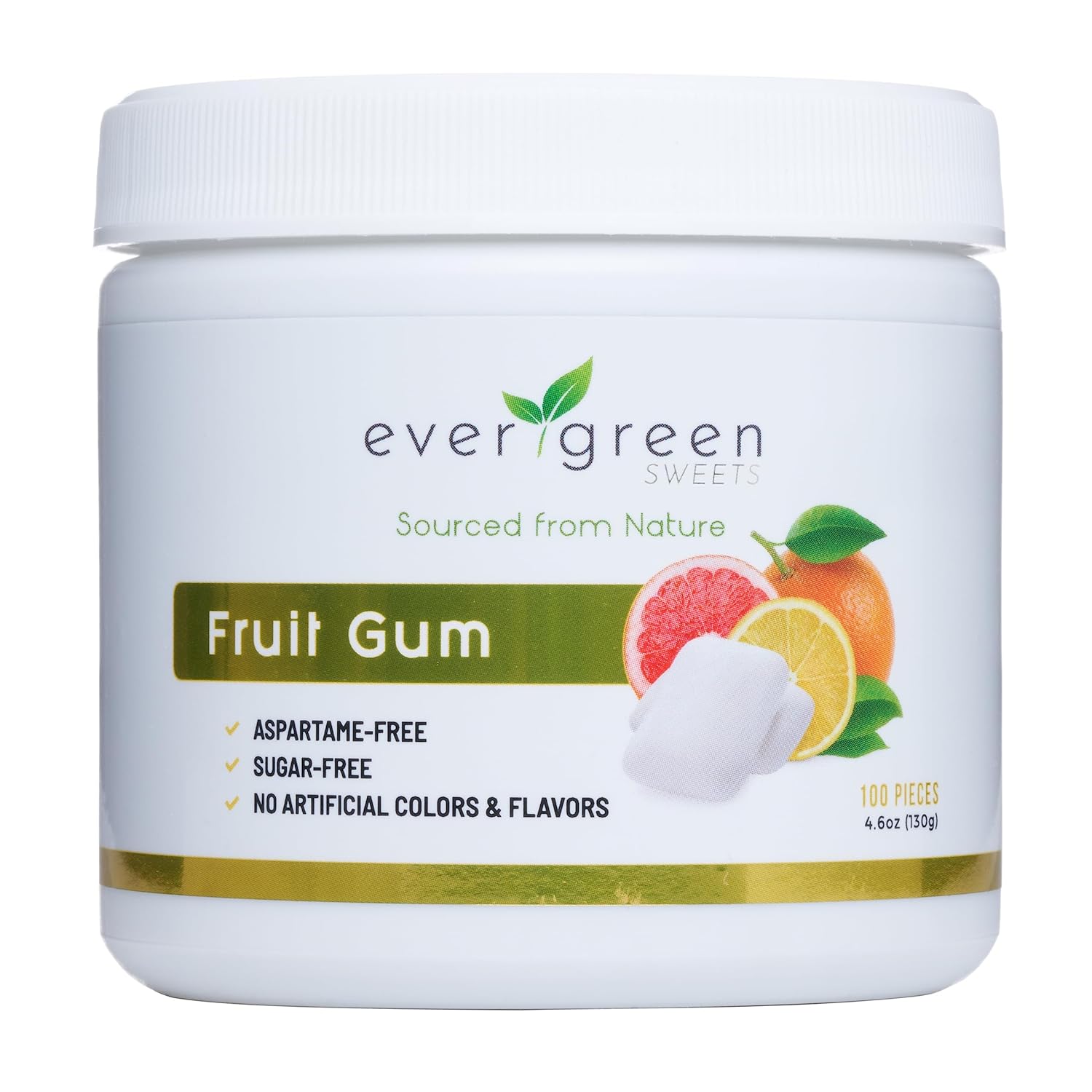 Amazon.com : Evergreen Sweets Chewing gum -100 Pieces Jar - Natural ...