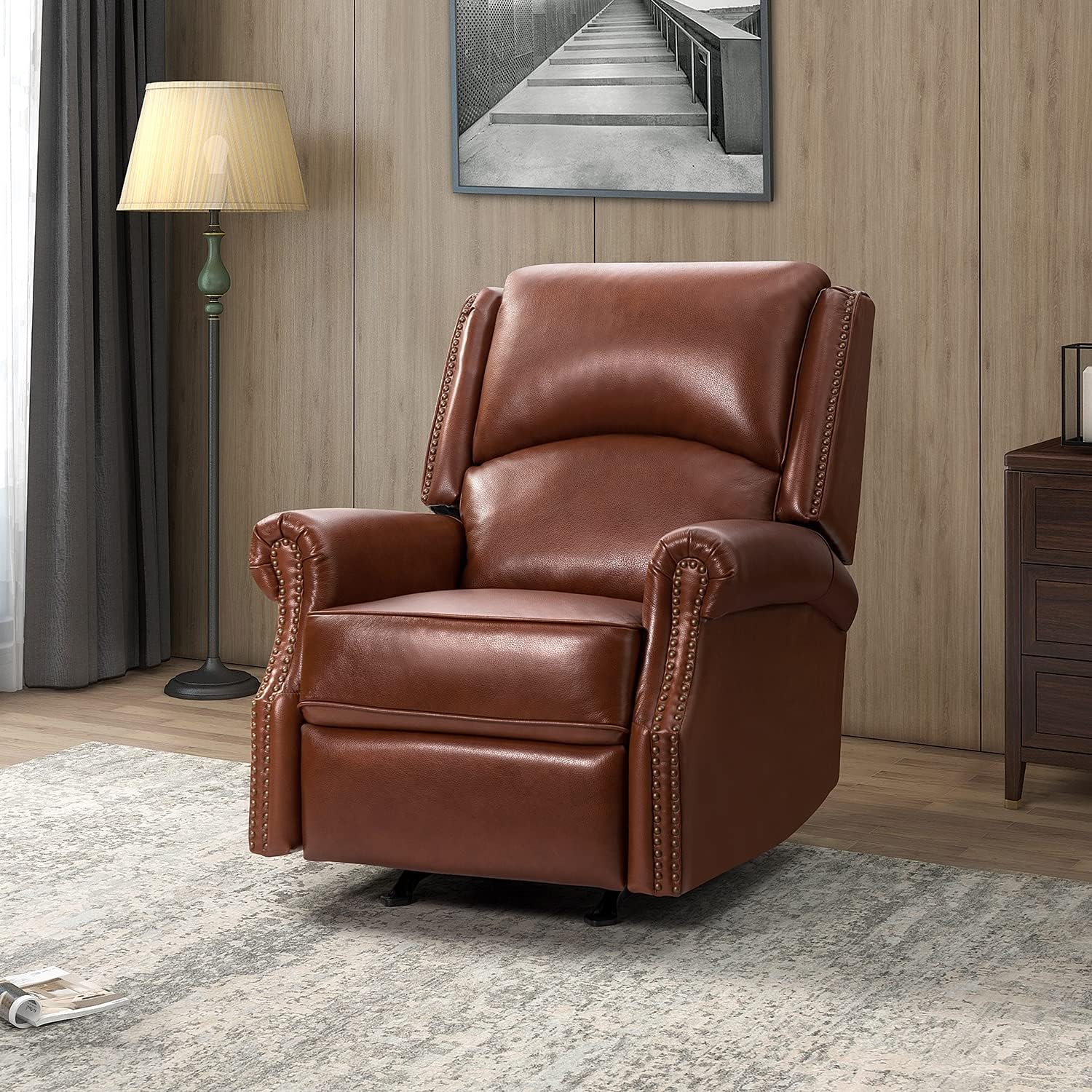 HULALA HOME Genuine Leather Recliner with Adjustable Nepal | Ubuy