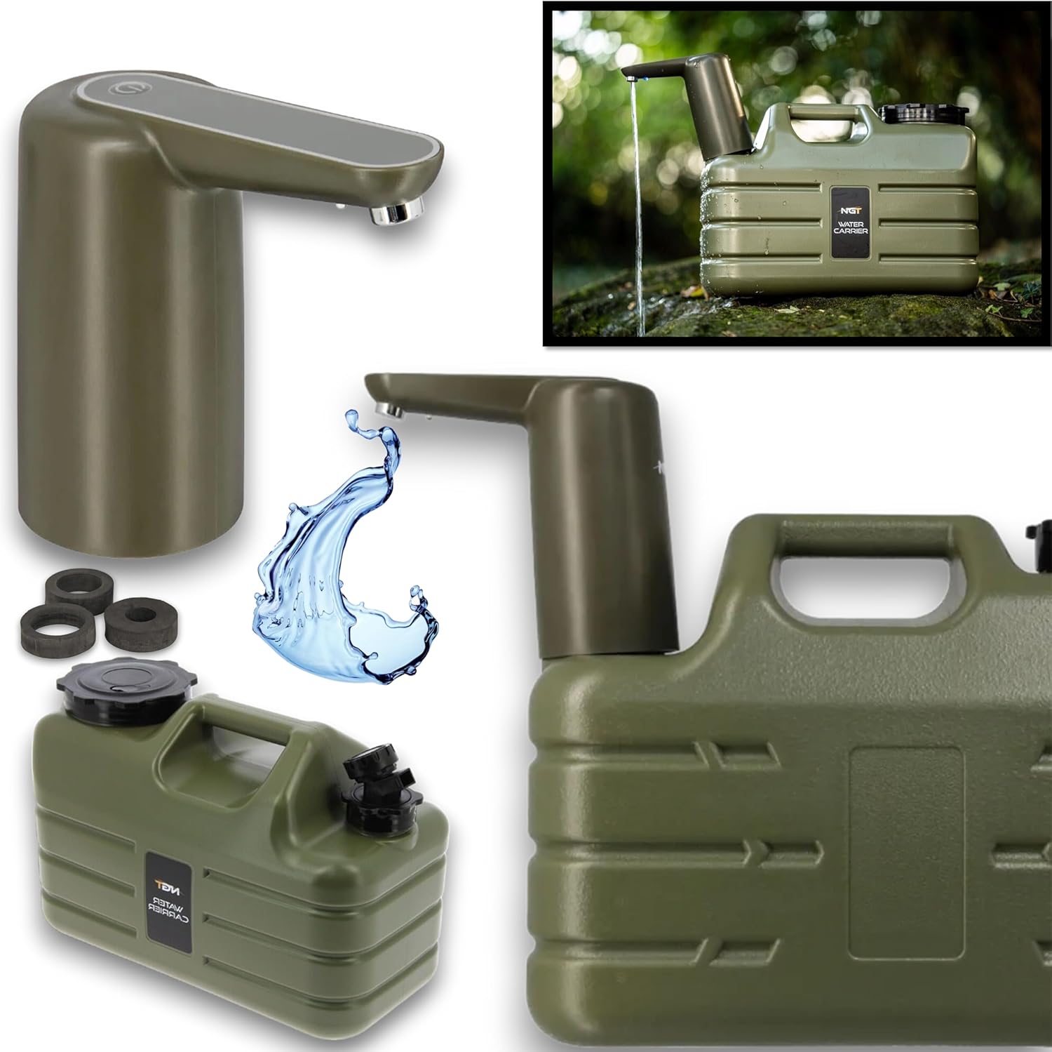 NGT Fishing Water Tap USB Rechargeable Auto Tap Carp Outdoor Camping ...