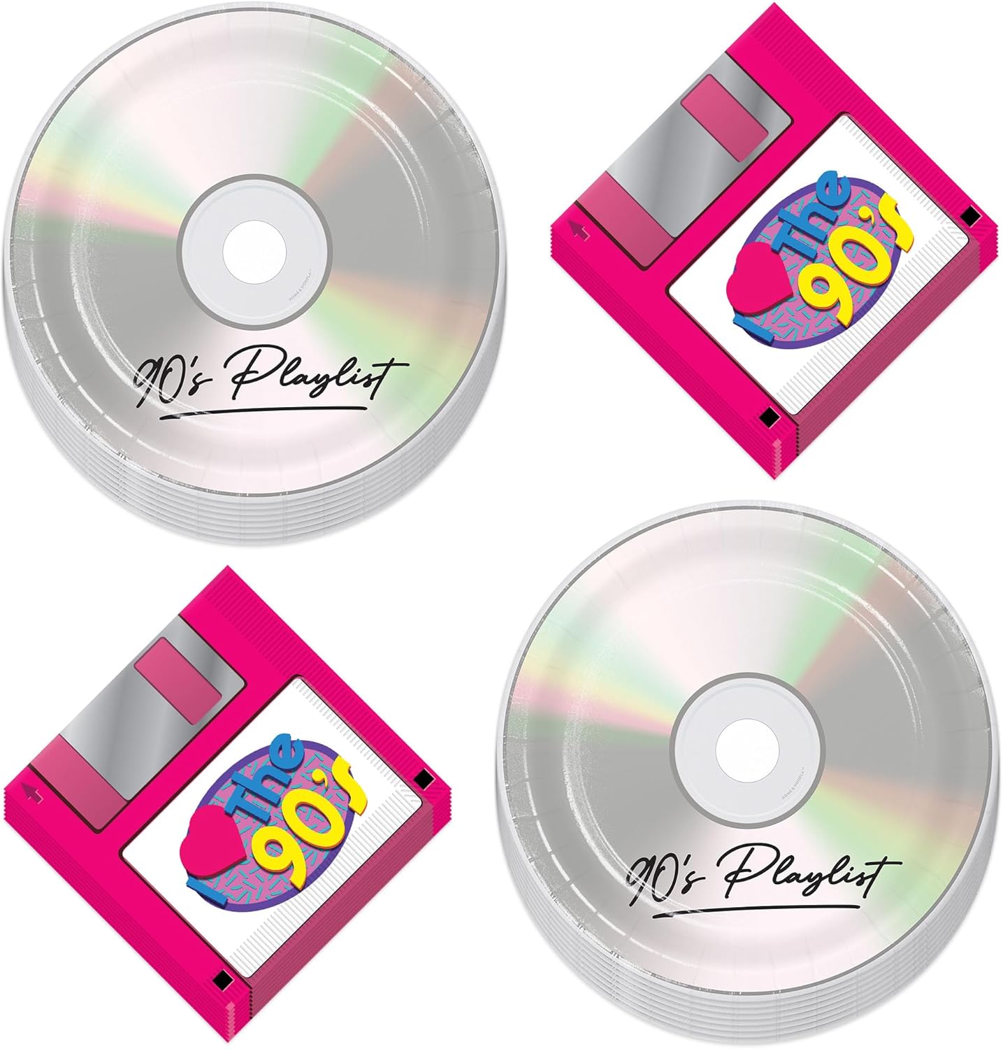 Amazon.com: 90's Party Supplies - Floppy Disk Napkins and CD Paper ...
