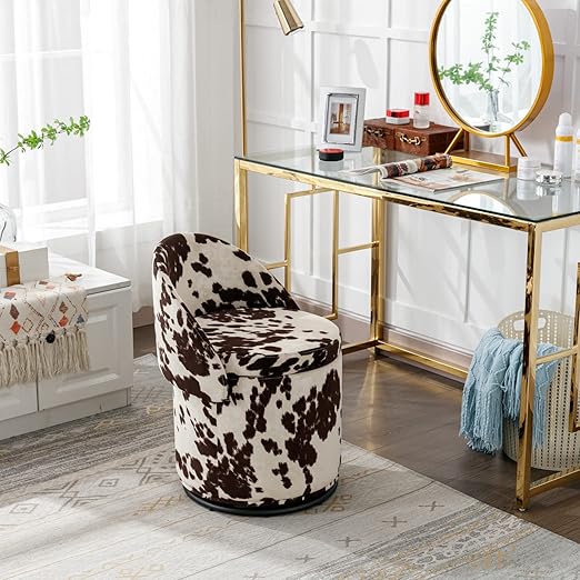 Amazon.com: HEAH-YO Modern Makeup Vanity Stool with Storage, Swivel ...