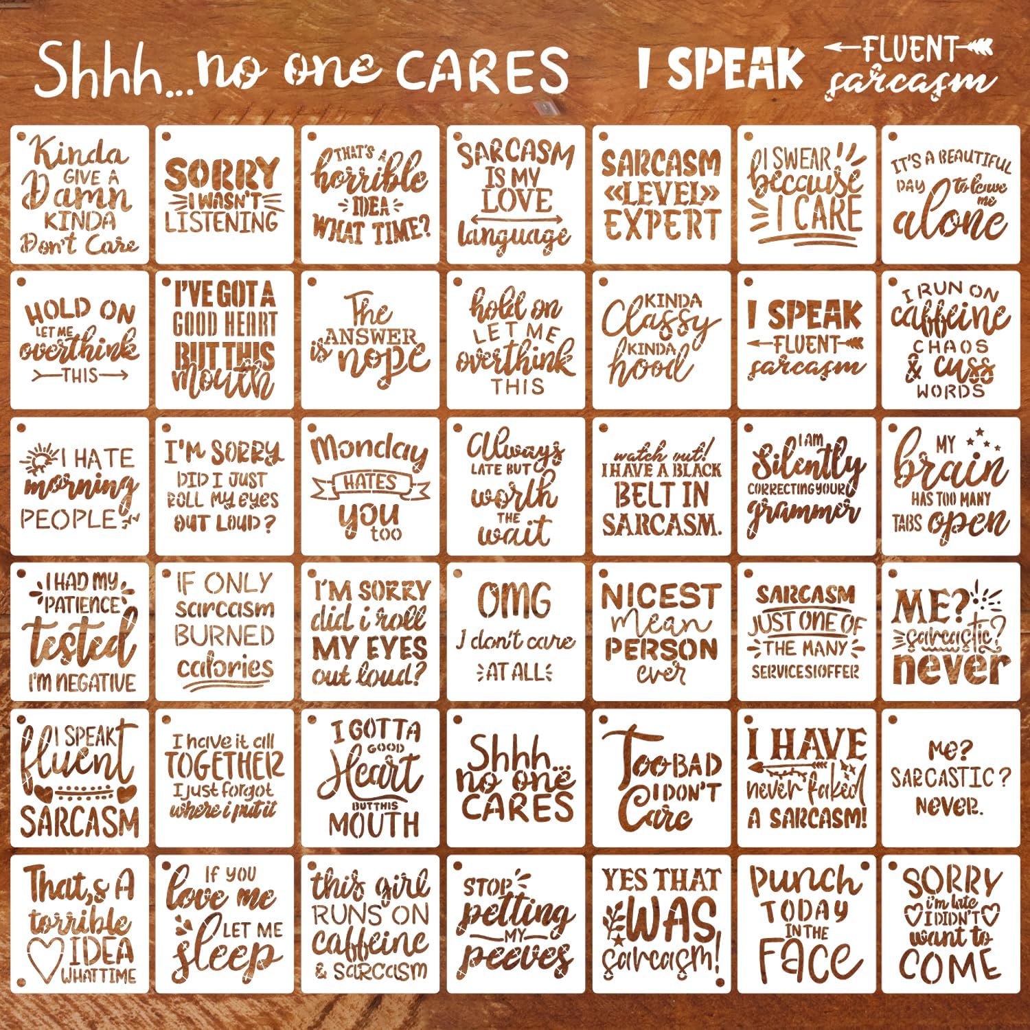 Amazon.com: Sarcastic Painting Stencils for Crafts Reusable 3inch Funny ...