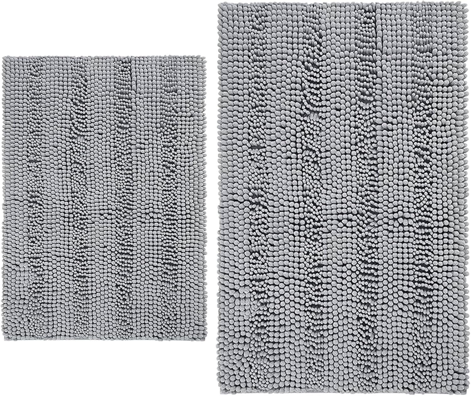 Amazon.com: Grandaily Chenille Striped Bathroom Rugs, Bath Rug Size ...