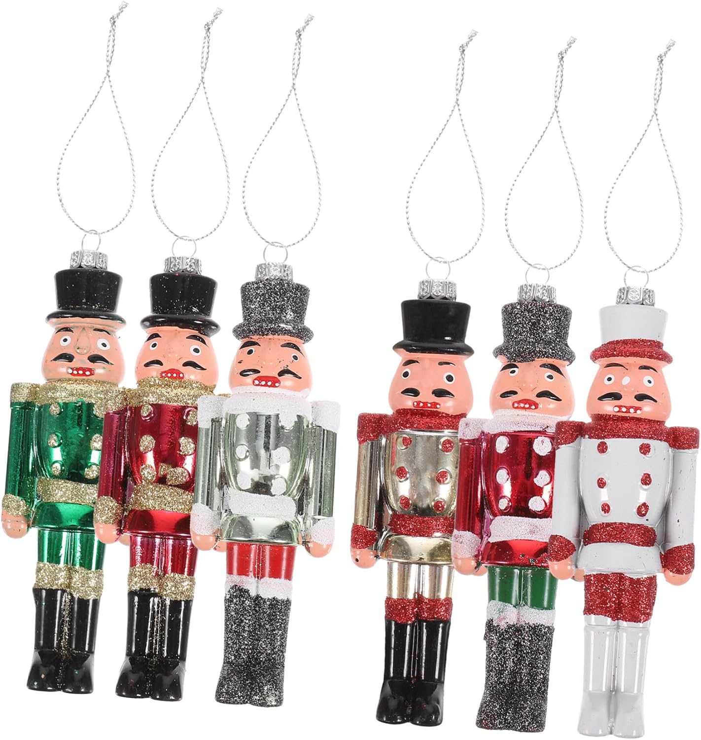 Amazon.com: Cabilock 6Pcs Hanging Nutcracker Ornament Christmas Tree Decorations Creative Puppet ...