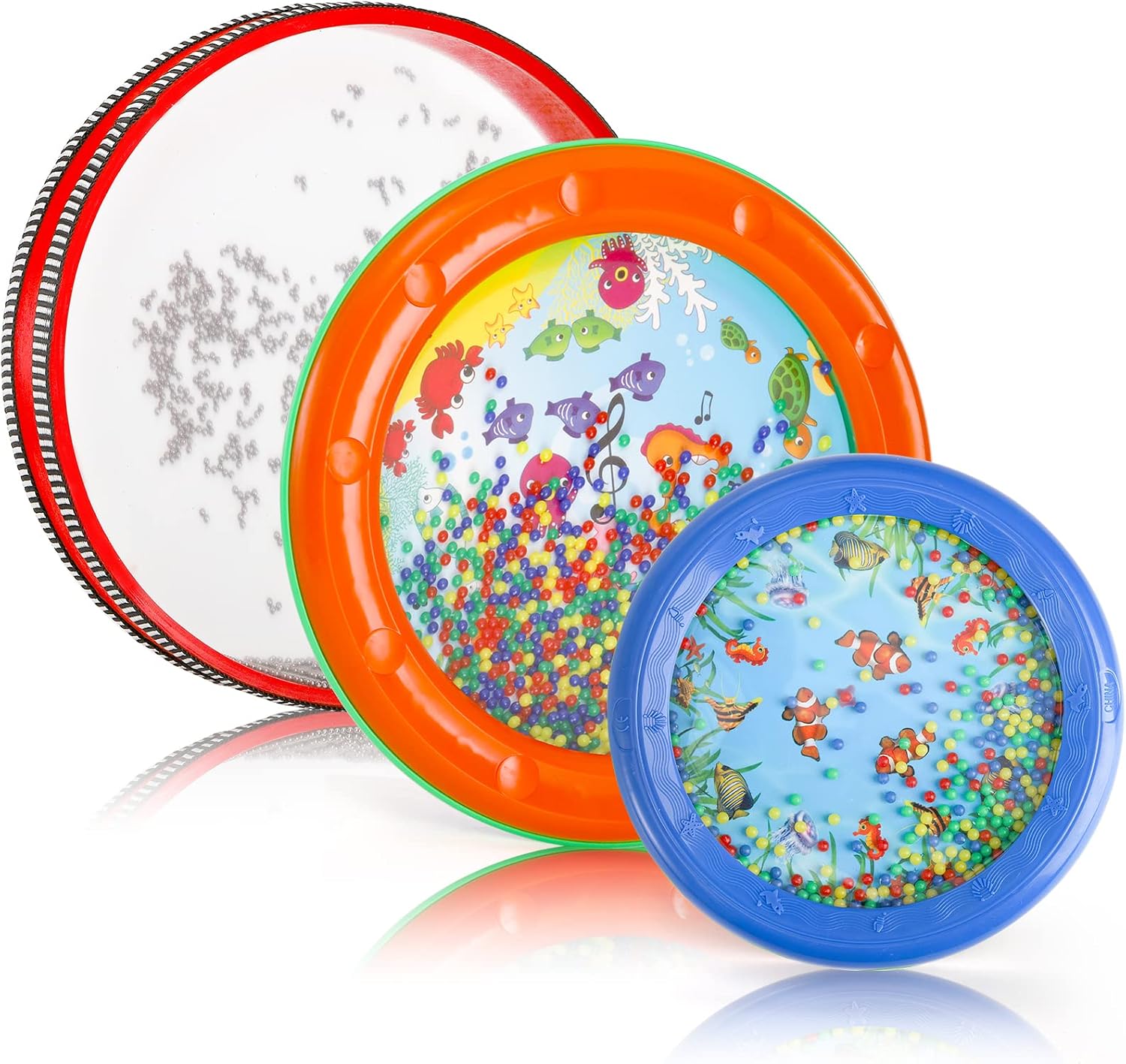 Amazon.com: ZOOFOX 3 Pieces Wave Bead Ocean Drum, Gentle Sea Sound ...