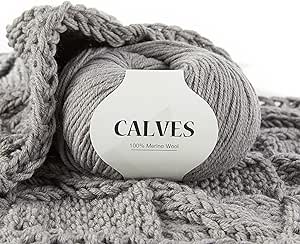 Amazon.com: CALVES 100% Merino Wool Yarn, 6-Ply Luxurious and Soft Yarn ...