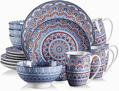 Amazon.com | vancasso Porcelain Dinnerware Set, 16-Piece Bohemian ...