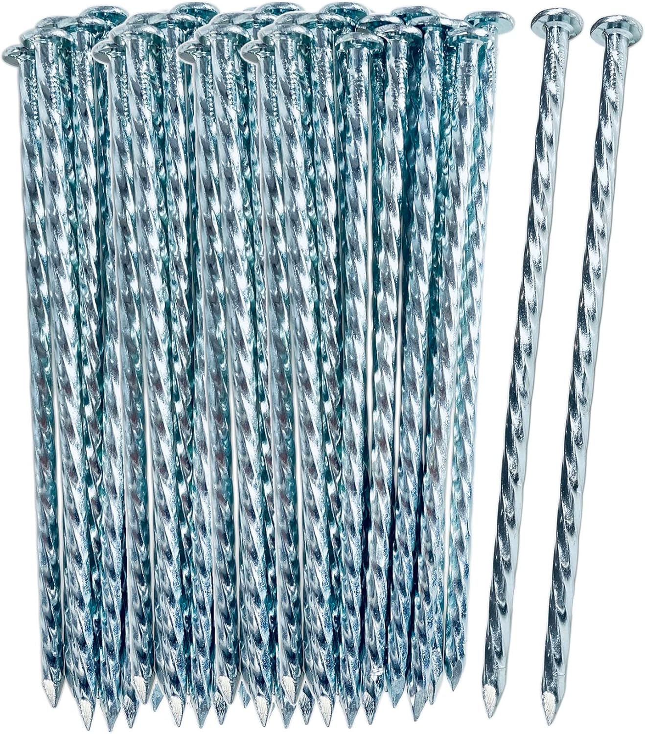 50Pcs Metal Turf Nails Landscape Stakes, Spiral Galvanized Landscape ...