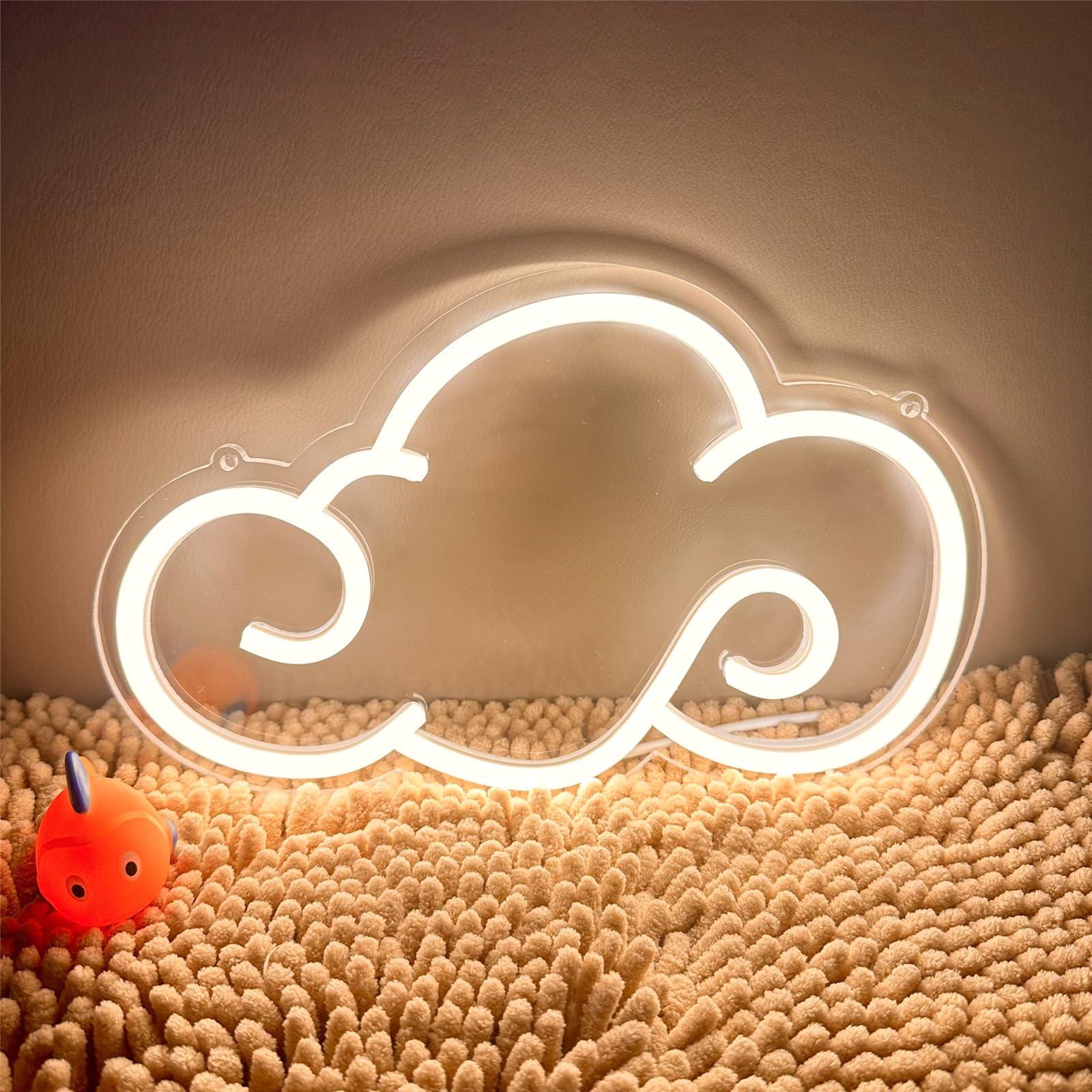 Warm White Anime Cloud Neon Sign LED Dimmable Cloud Light for Kids ...
