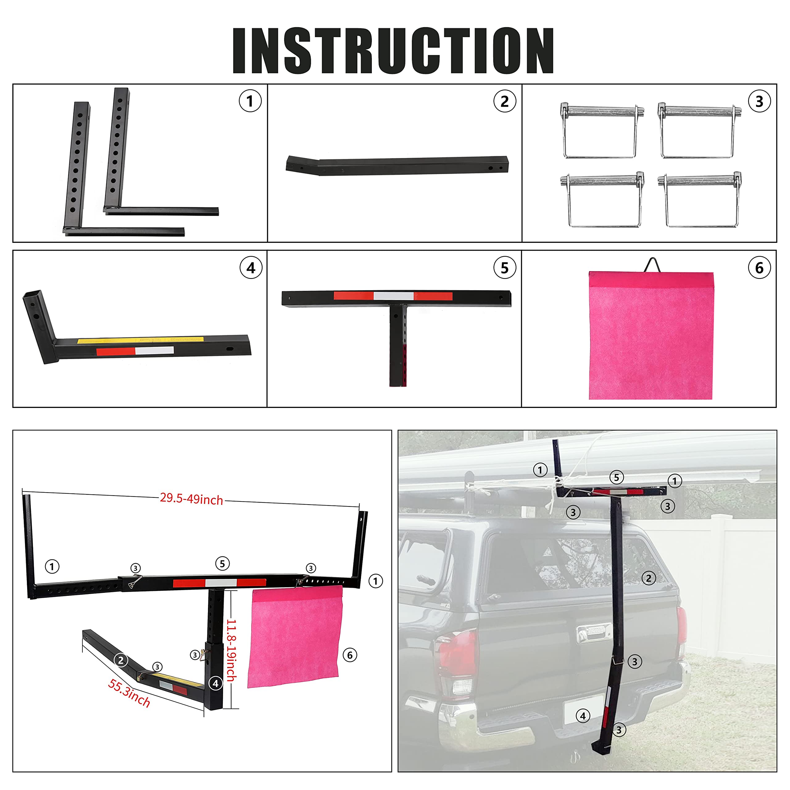 Buy ECOTRIC Truck Bed Extender Pickup Truck SUV Bed Hitch Mount ...