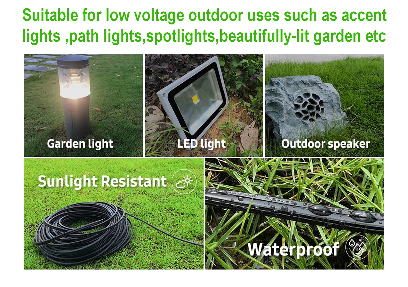 Snapklik.com : 16/2 Low Voltage Landscape Wire Outdoor Lighting Cable ...