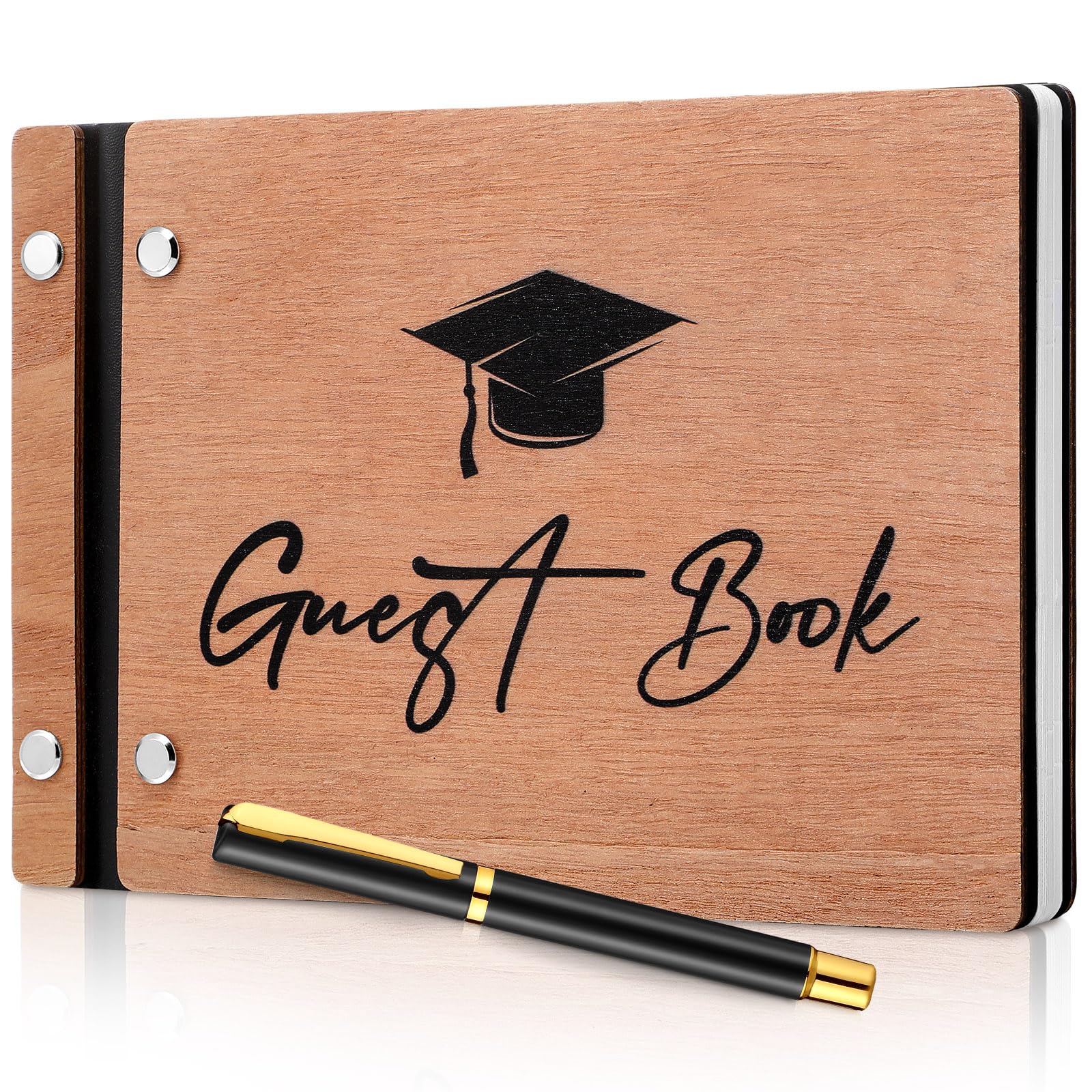 Amazon.com: Frienda Leather Graduation Guest Book with Signing Pen ...