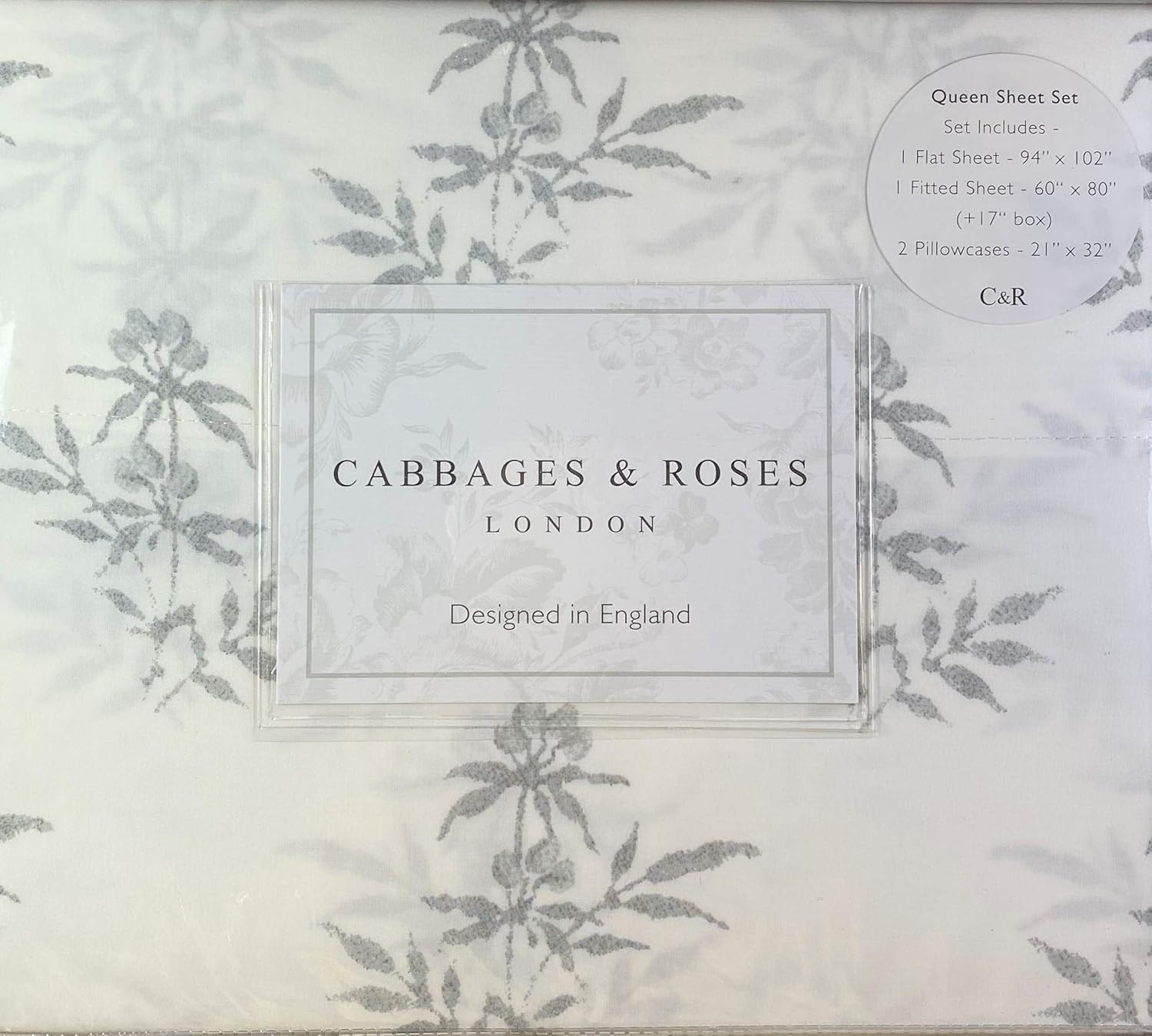 Amazon.com: Cabbages & Roses of London 4 Piece Queen Floral Sheet Set ...