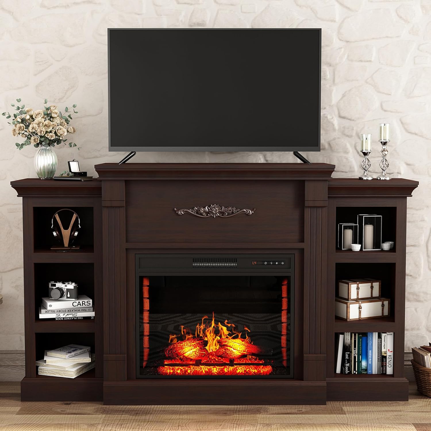 Amazon.com: Fireplace TV Stand for 75 Inch TV, Media Console ...
